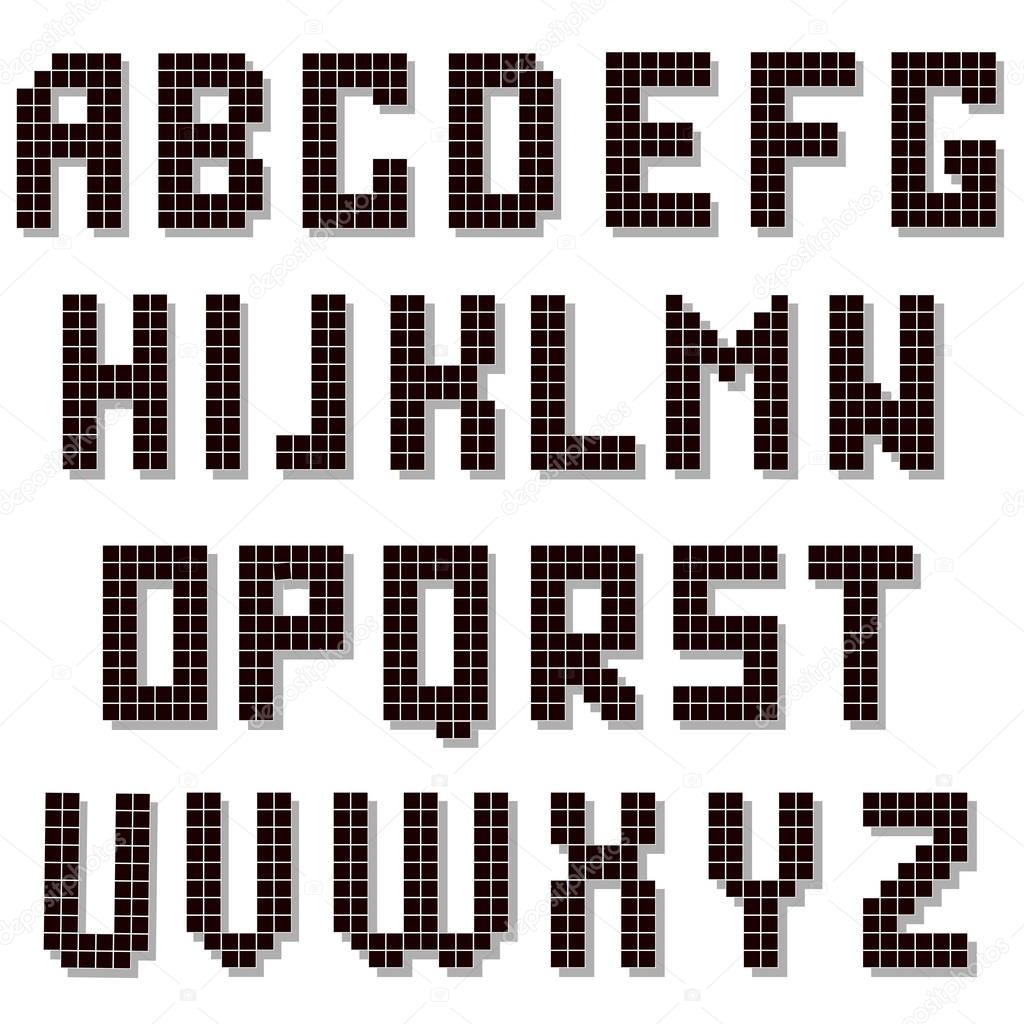 Vector Pixel Alphabet Isolated. Digital Font Stock Vector Image by ...