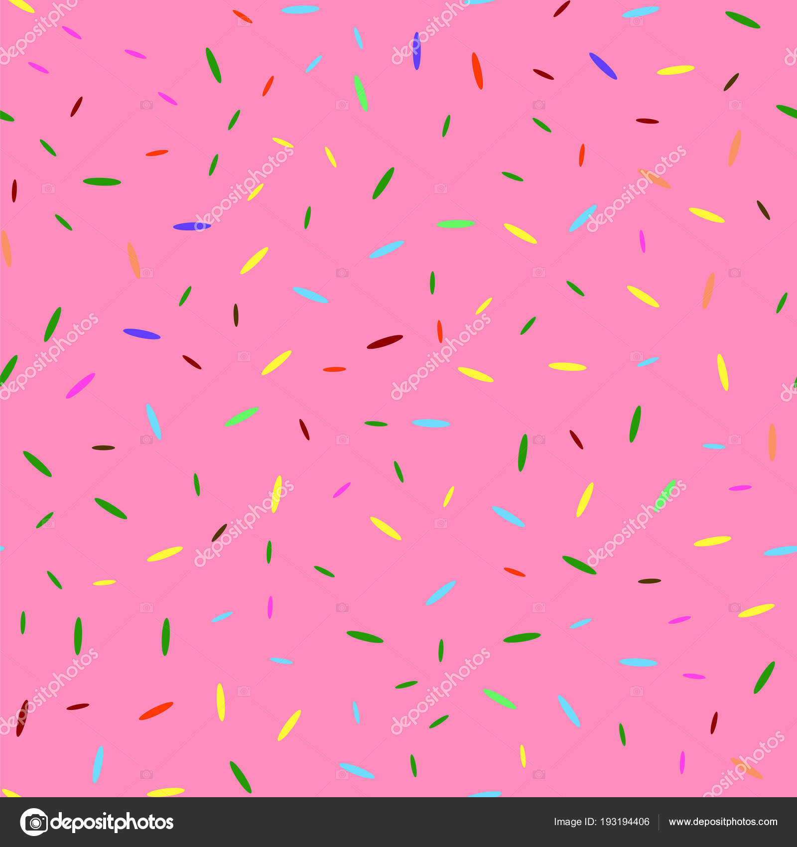 Donut Pink Texture. Glaze and Colored Sprinkles Seamless Pattern Stock ...