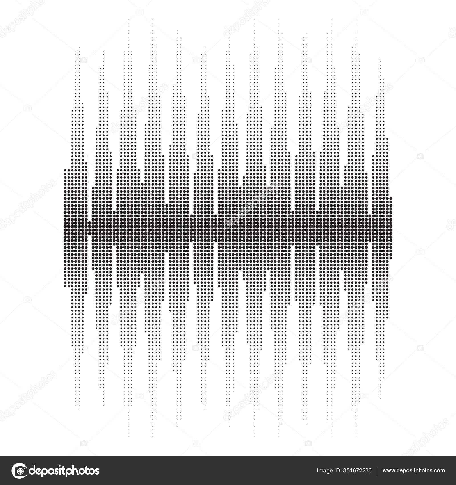 Halftone Sound Wave Pattern. Screen of Equalizer. Musical Vibration ...