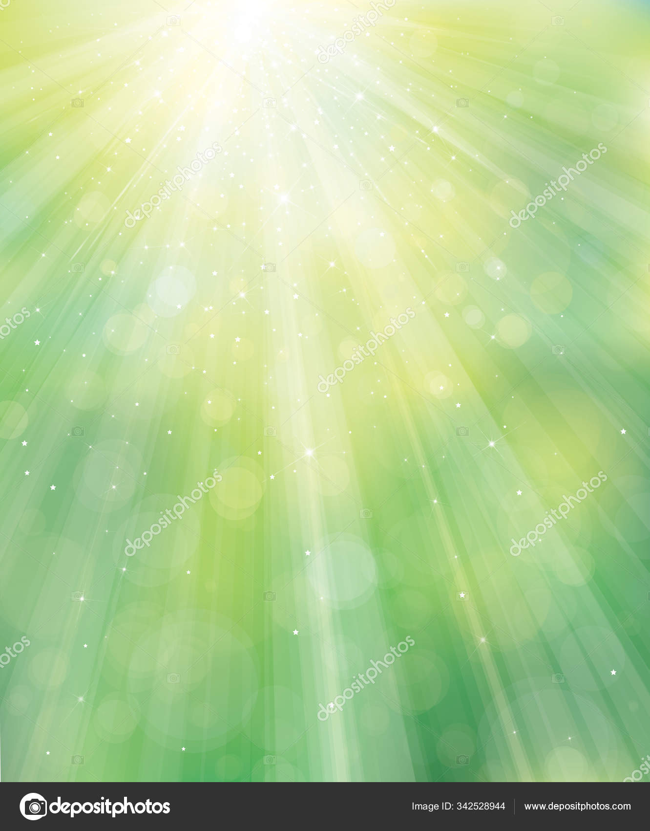 Vector green background with rays and lights. Stock Vector Image by ...