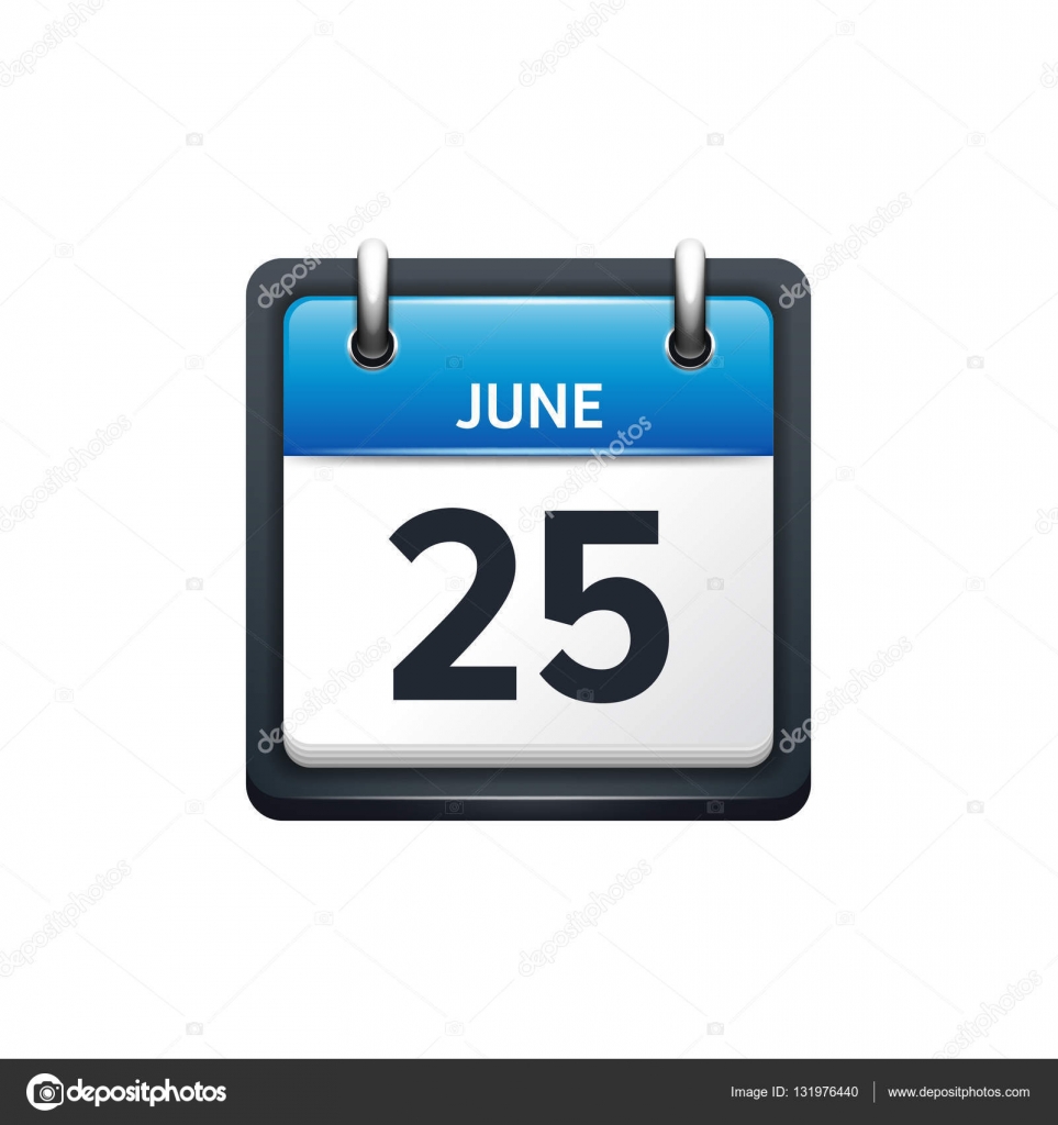 June 25. Calendar icon.Vector illustration,flat style.Month and date ... June 25. Calendar icon.Vector illustration,flat style.Month and date ...