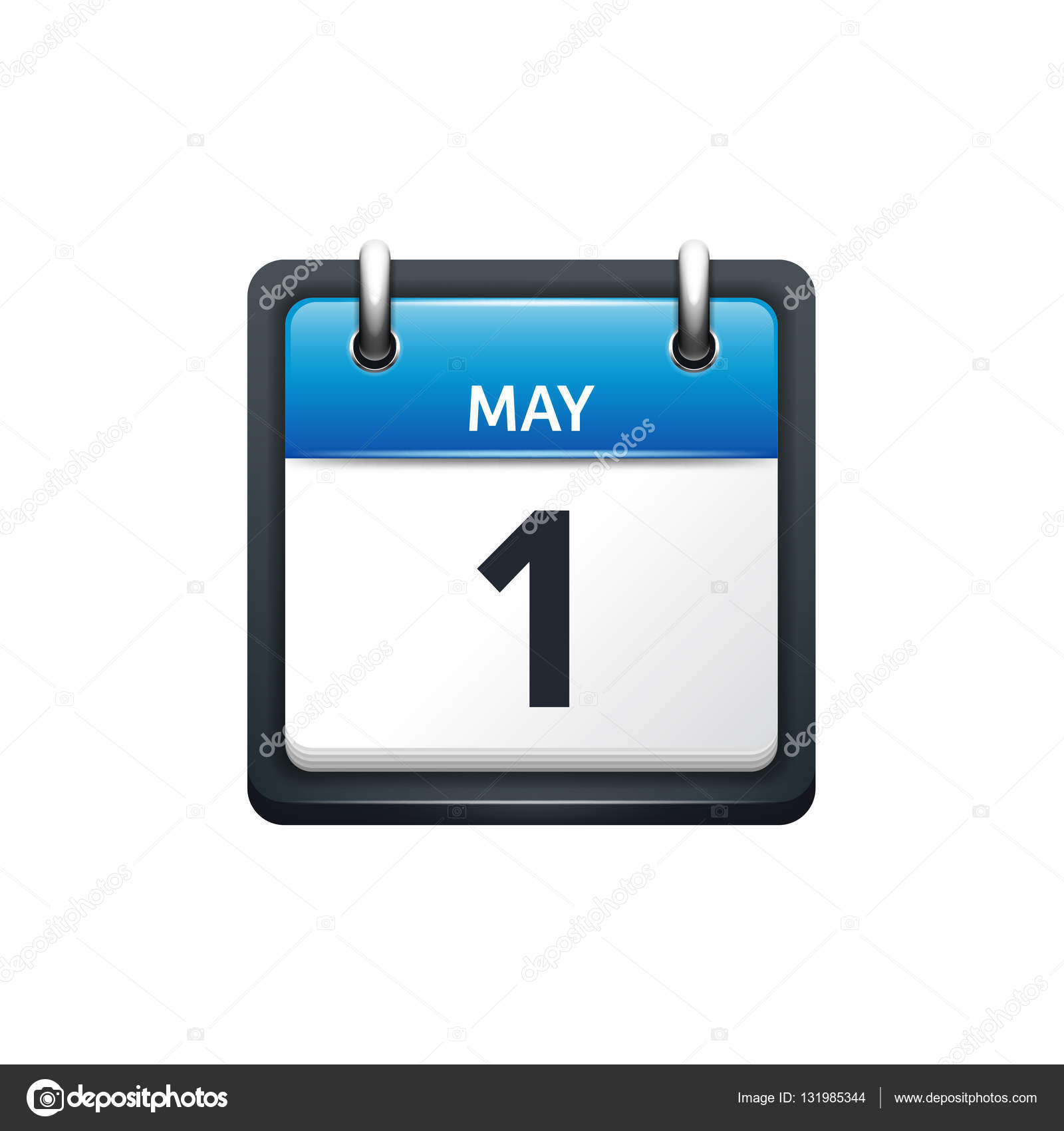 May 1. Calendar icon.Vector illustration,flat style.Month and date ...