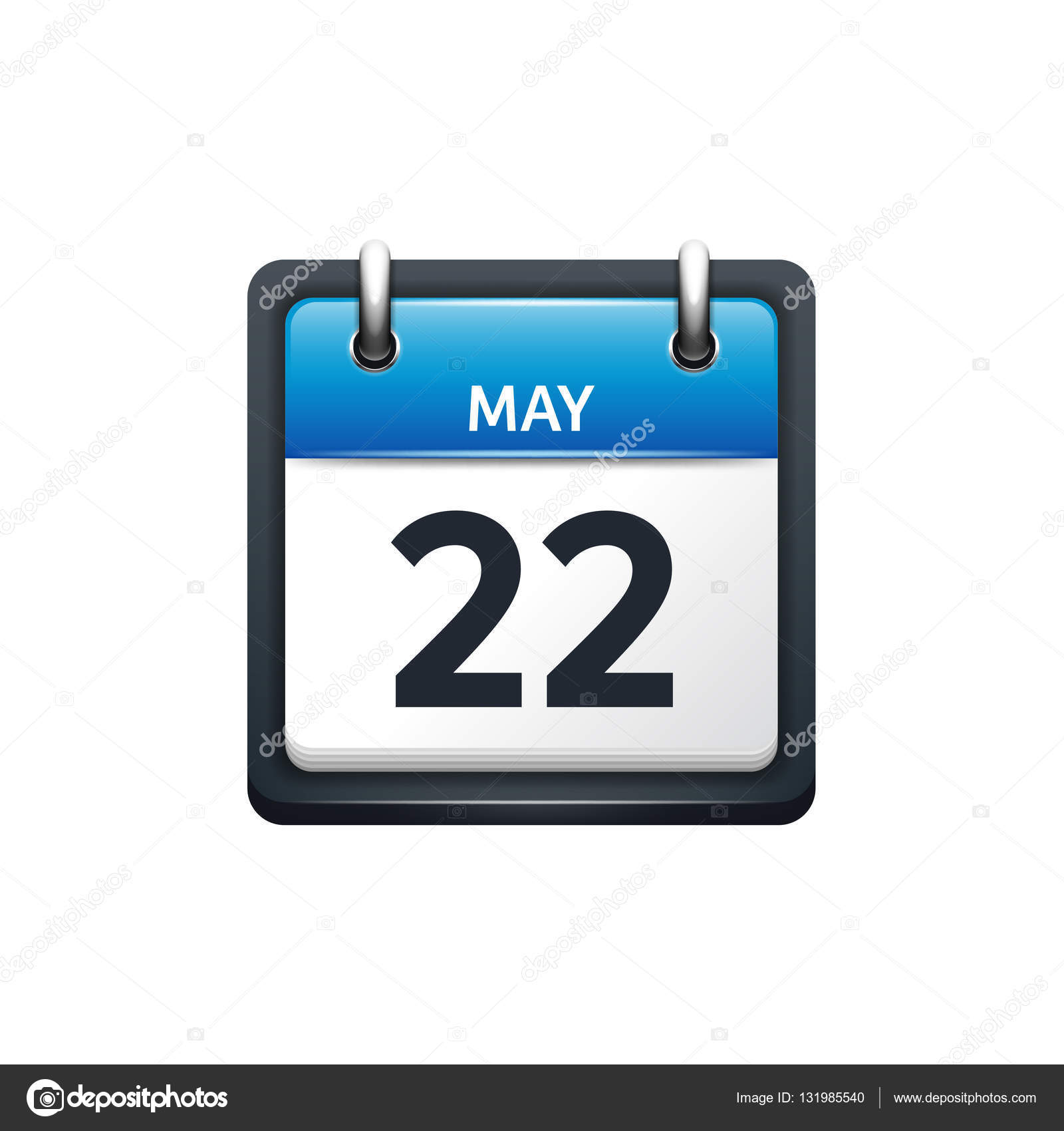 May 22. Calendar icon.Vector illustration,flat style.Month and date ...