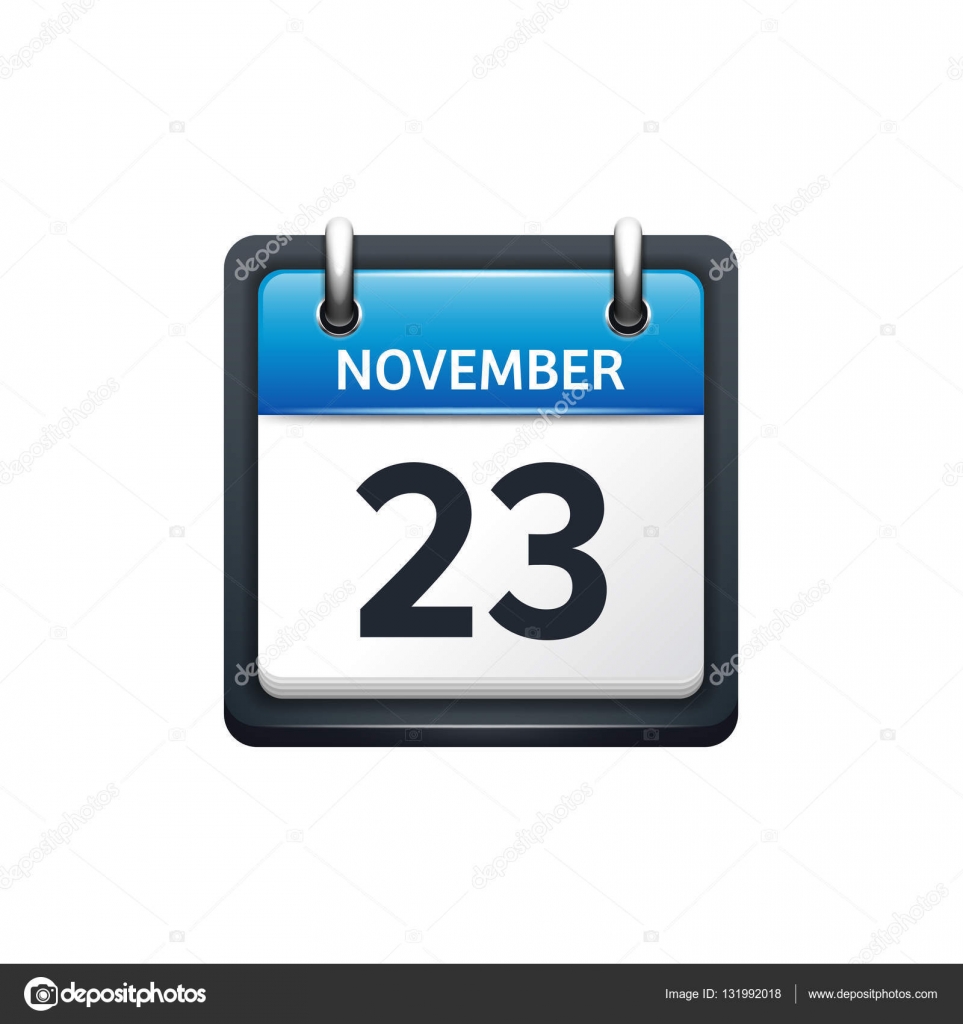November 23. Calendar icon.Vector illustration,flat style.Month and ...