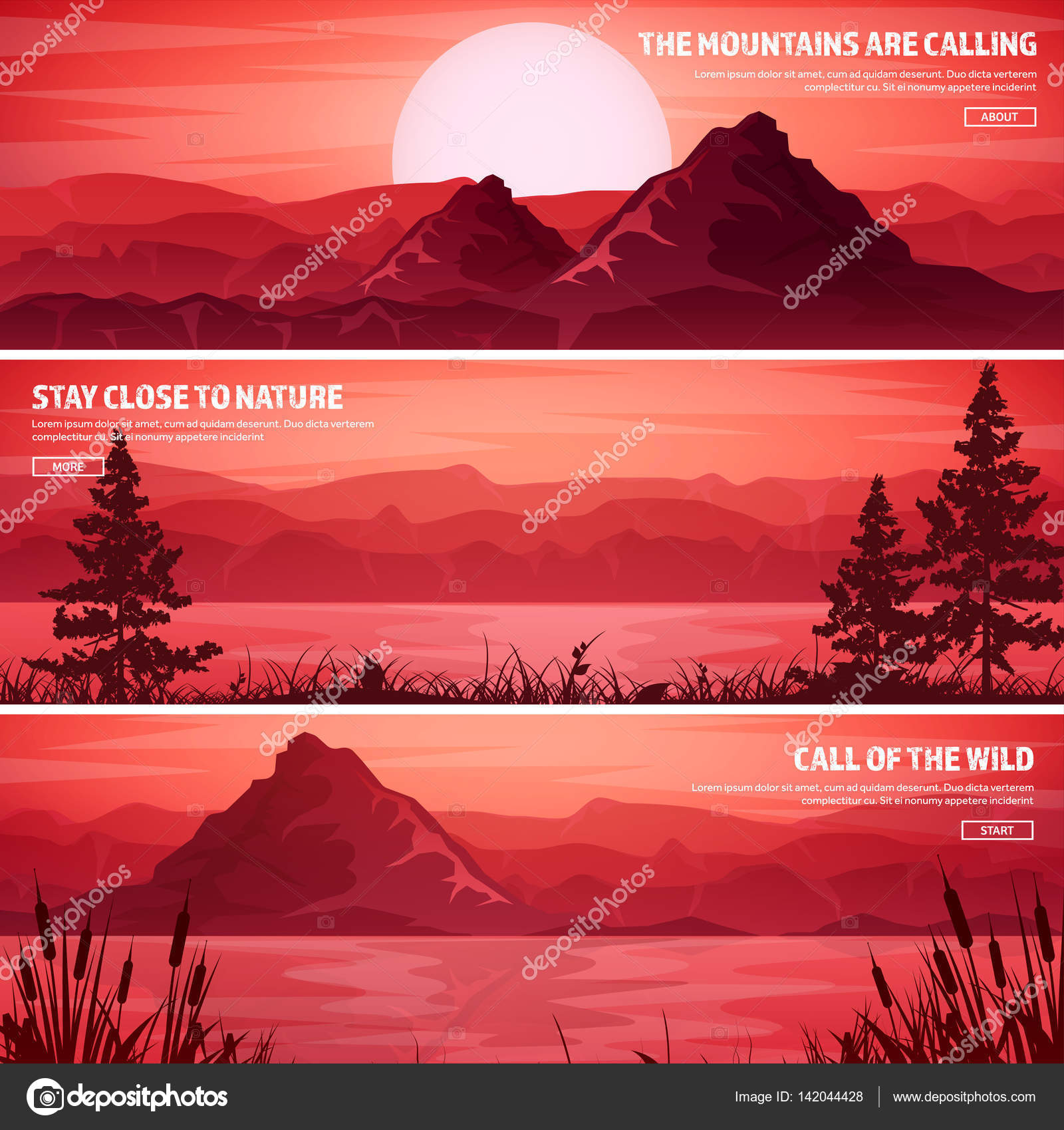 Mountains and forest. Wild nature landscape. Travel and adventure ...