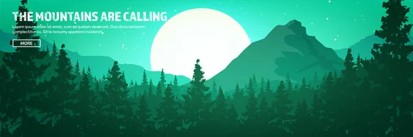 Mountains and forest. Wild nature landscape. Travel and adventure ...