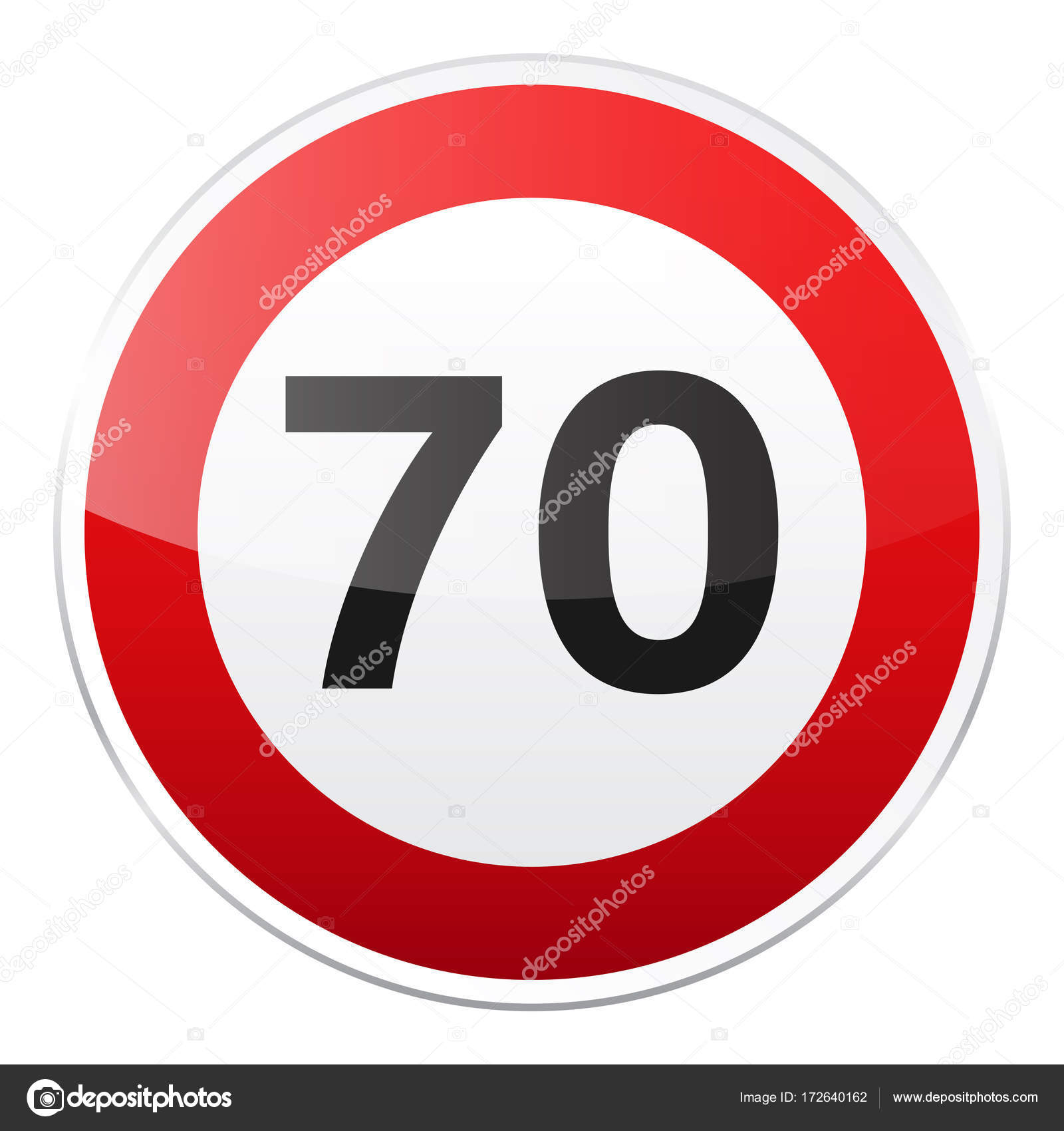Road red sign on white background. Road traffic control.Lane usage ...