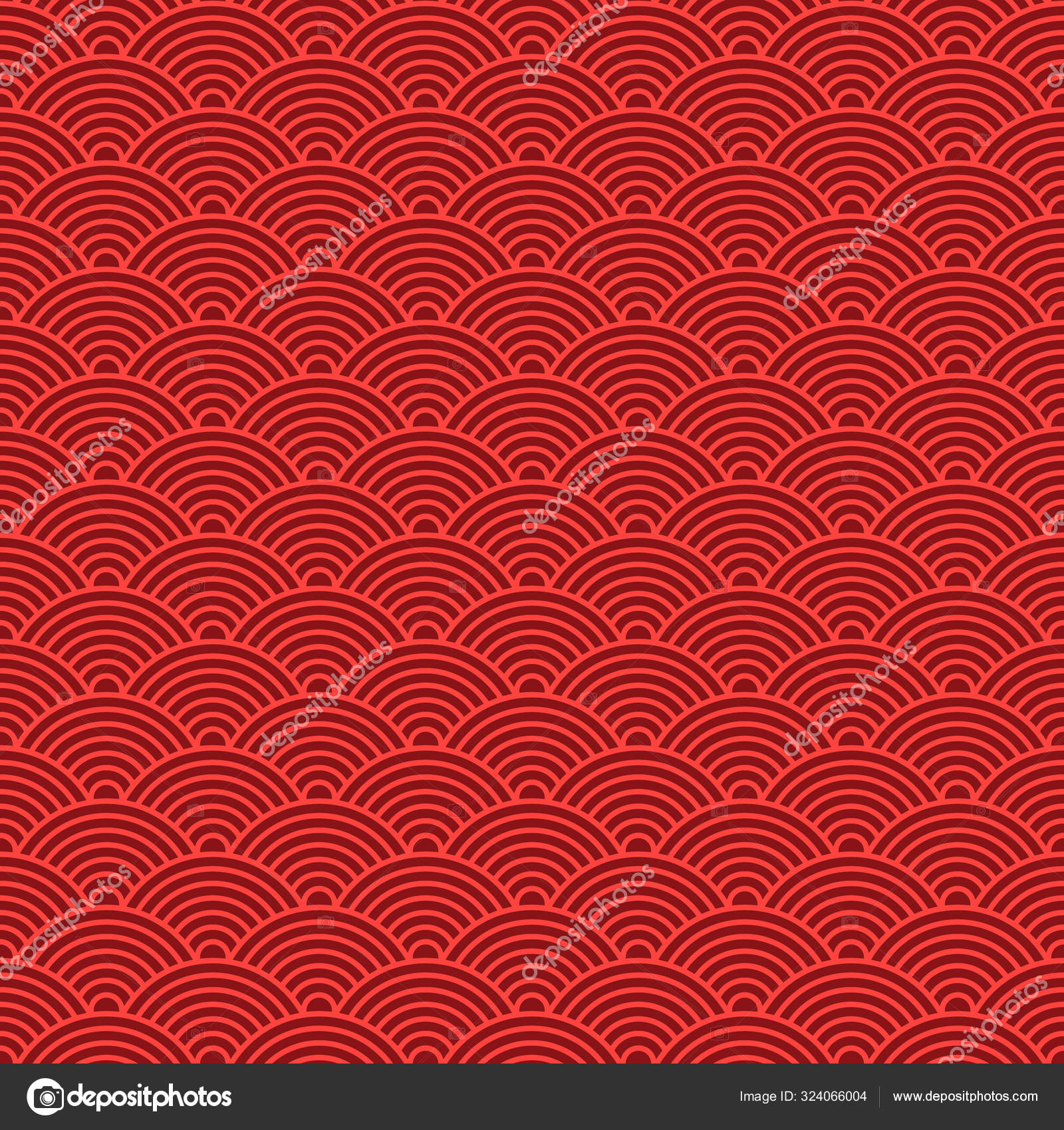 Japanese red seamless wave pattern. Traditional Chinese texture ...