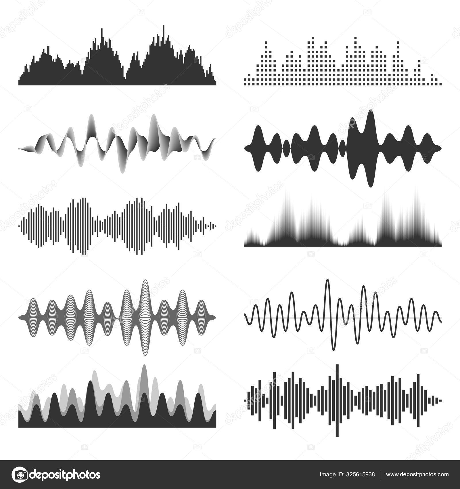 Sound Wave Vector Black And White