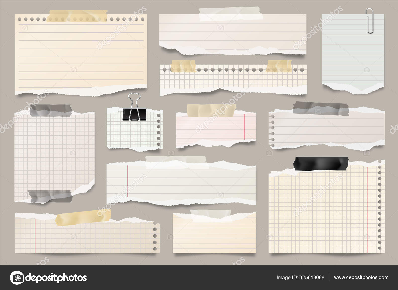 Torn Notebook Paper Strip