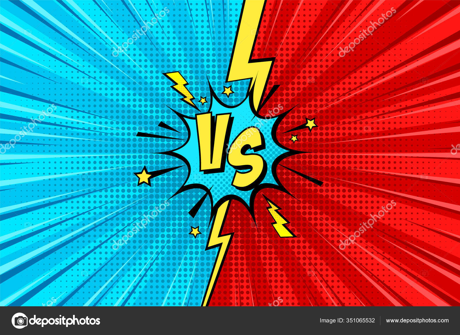 Cartoon comic background. Fight versus. Comics book colorful ...