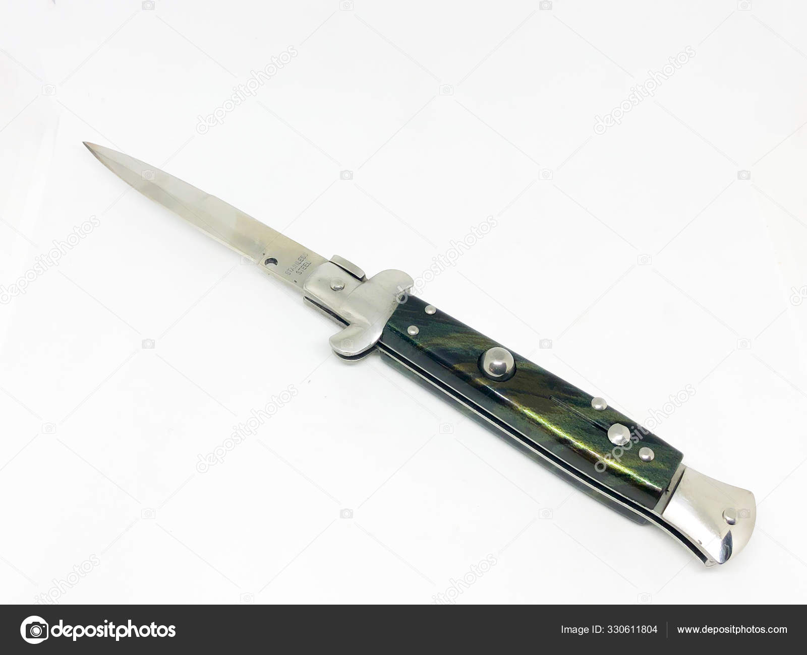 Automatic Pocket Knife Blade White Background — Stock Photo © Muhur ...