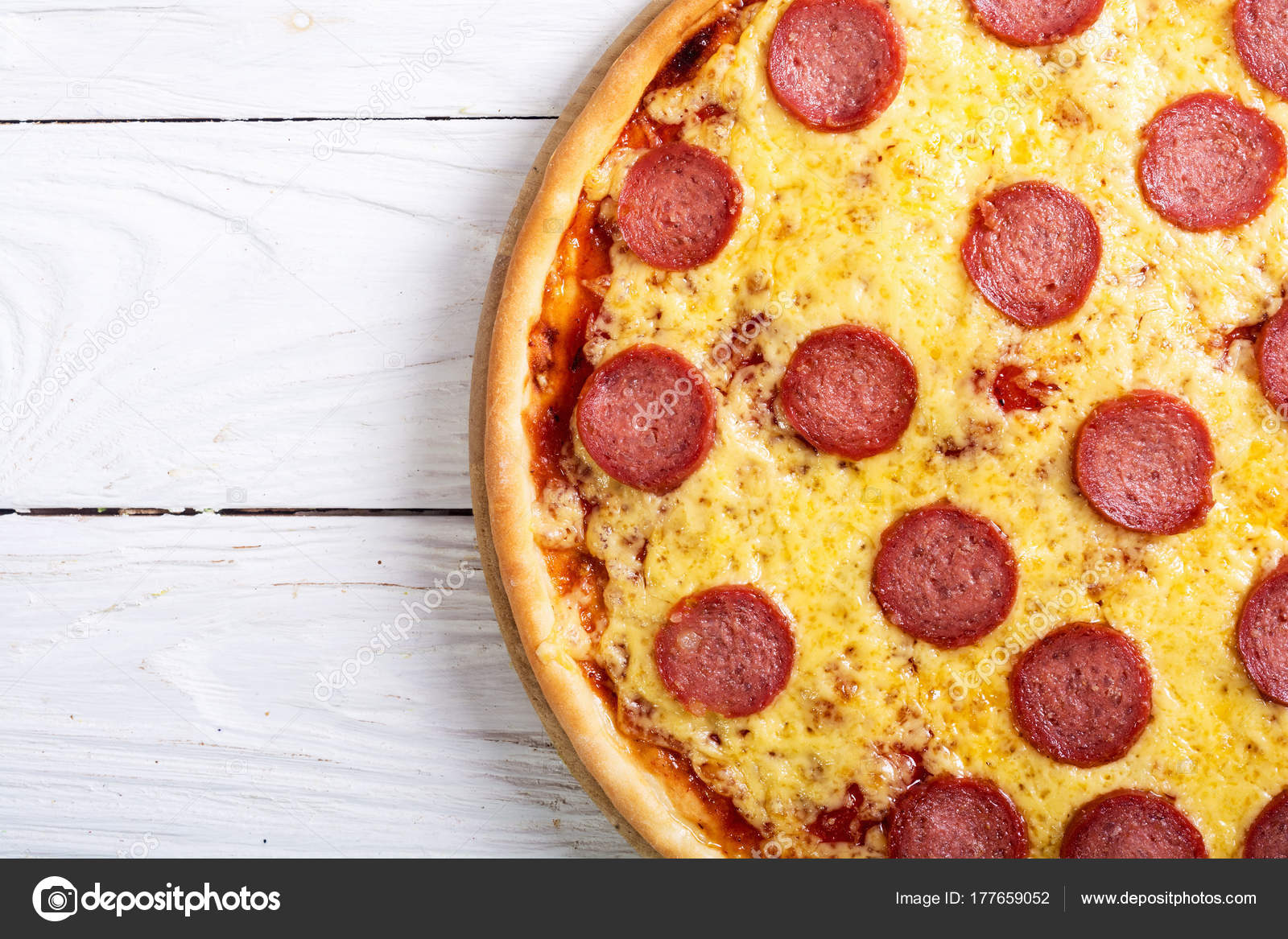 Italian pizza pepperoni — Stock Photo © whitestorm4 #177659052