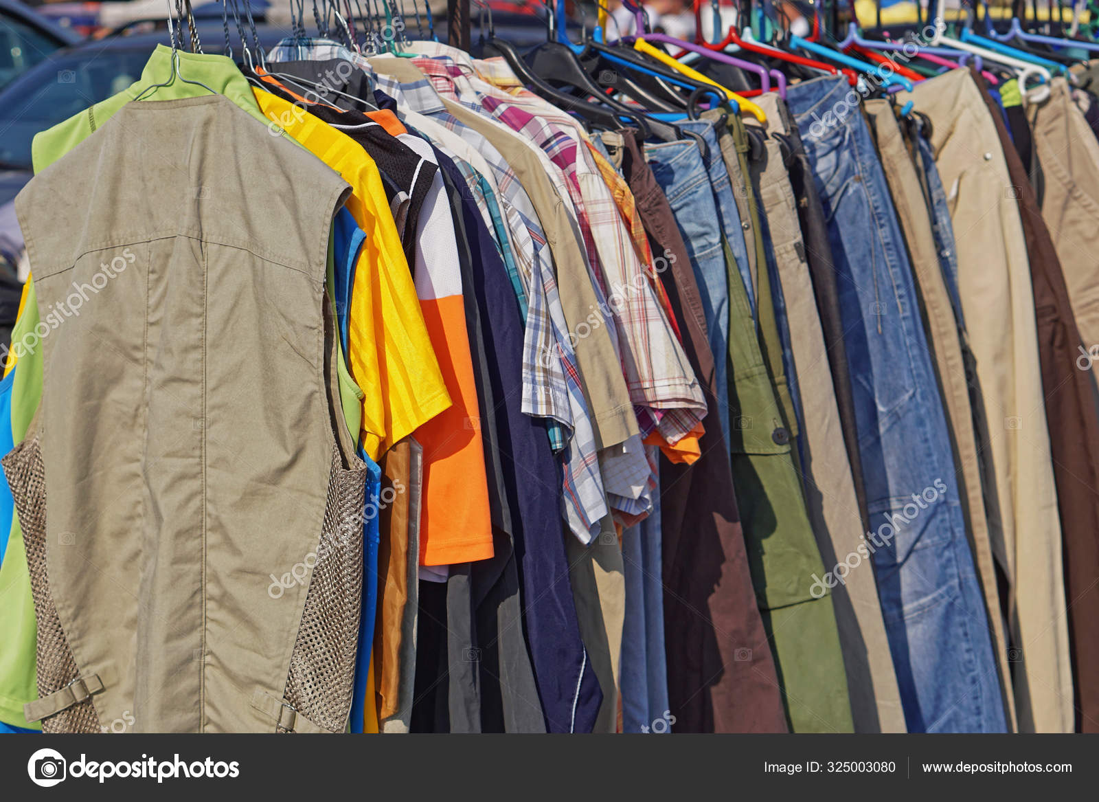 Flea market clothing — Stock Photo © Bradatata #325003080