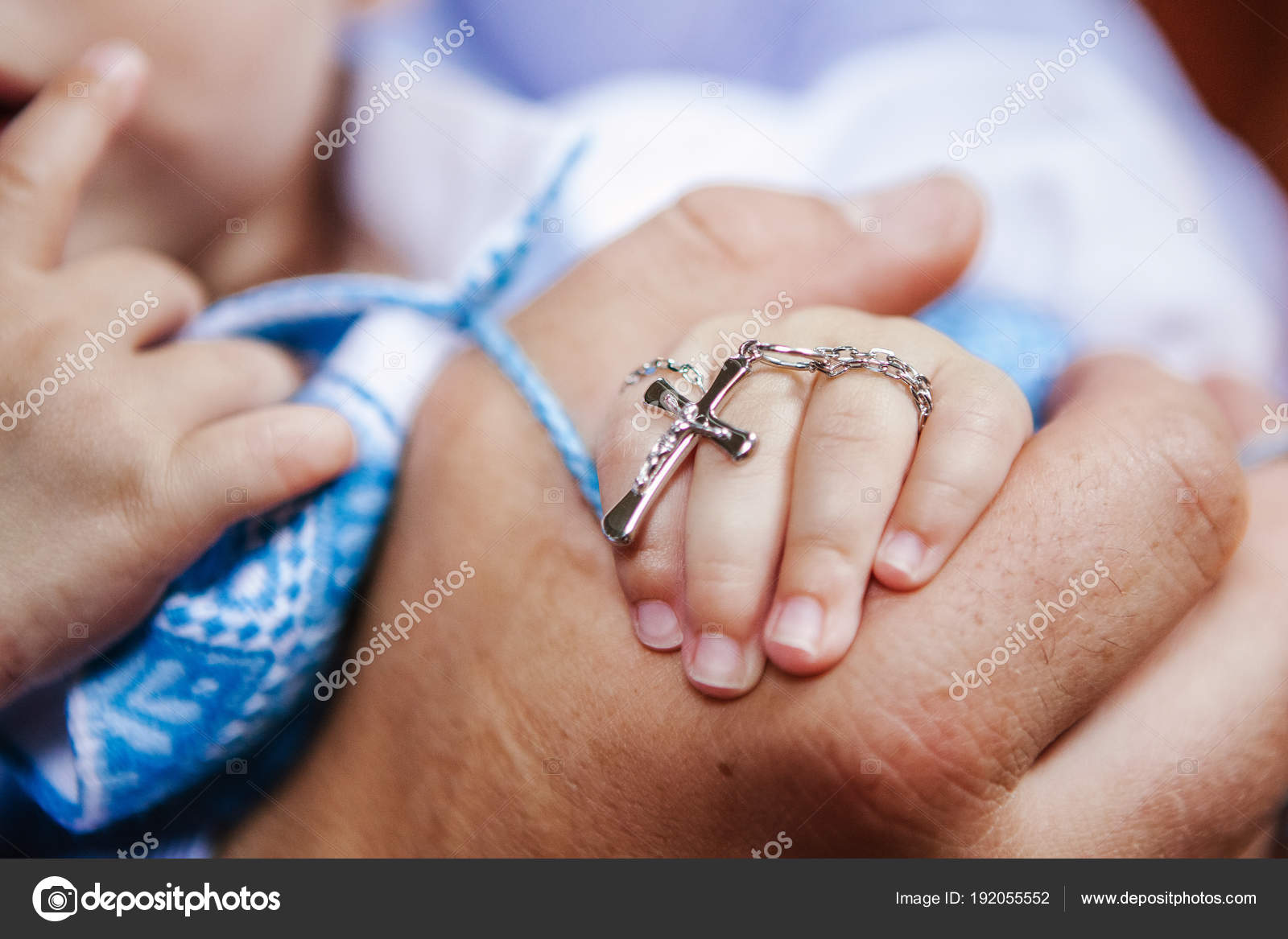 Father Holds Child Hand Cross — Stock Photo © style-photo #192055552
