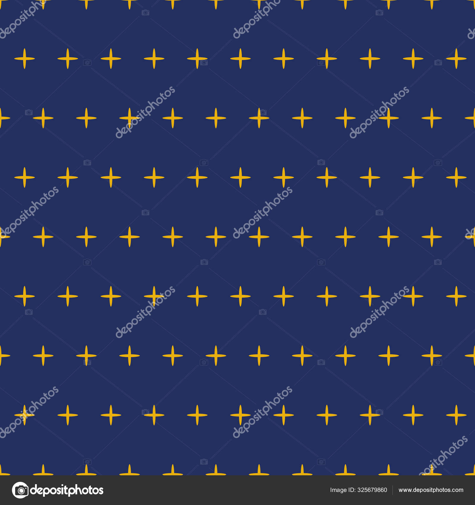 Vector seamless pattern decoreted yellow stars polka navy background ...