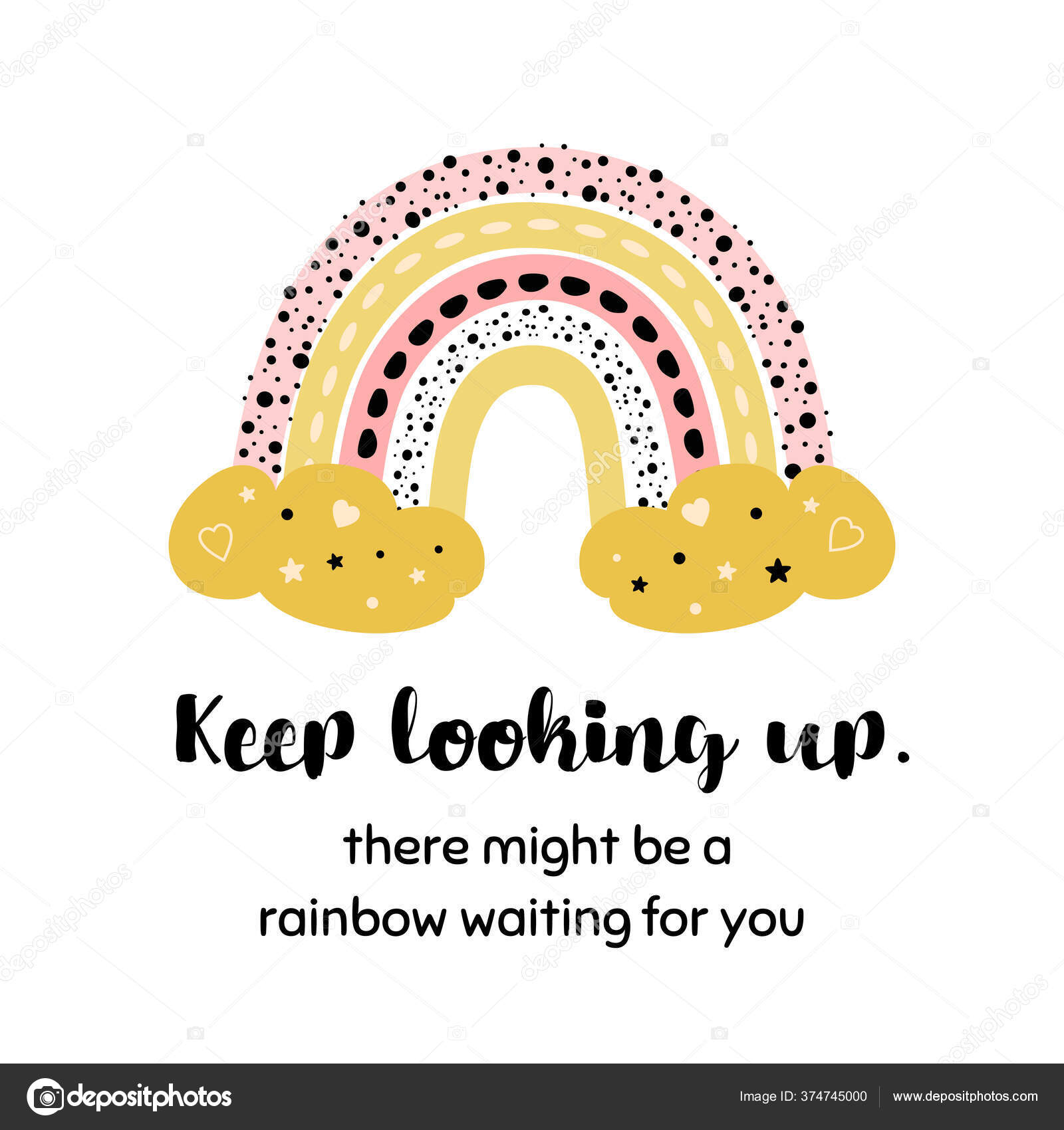 Stay Positive Card Rainbow Sending Hug Social Distance Printable Card ...