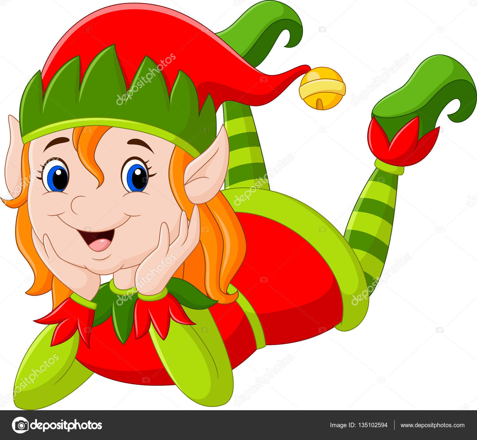 Dibujos animados elfo chica tendida en el suelo Stock Vector by ...