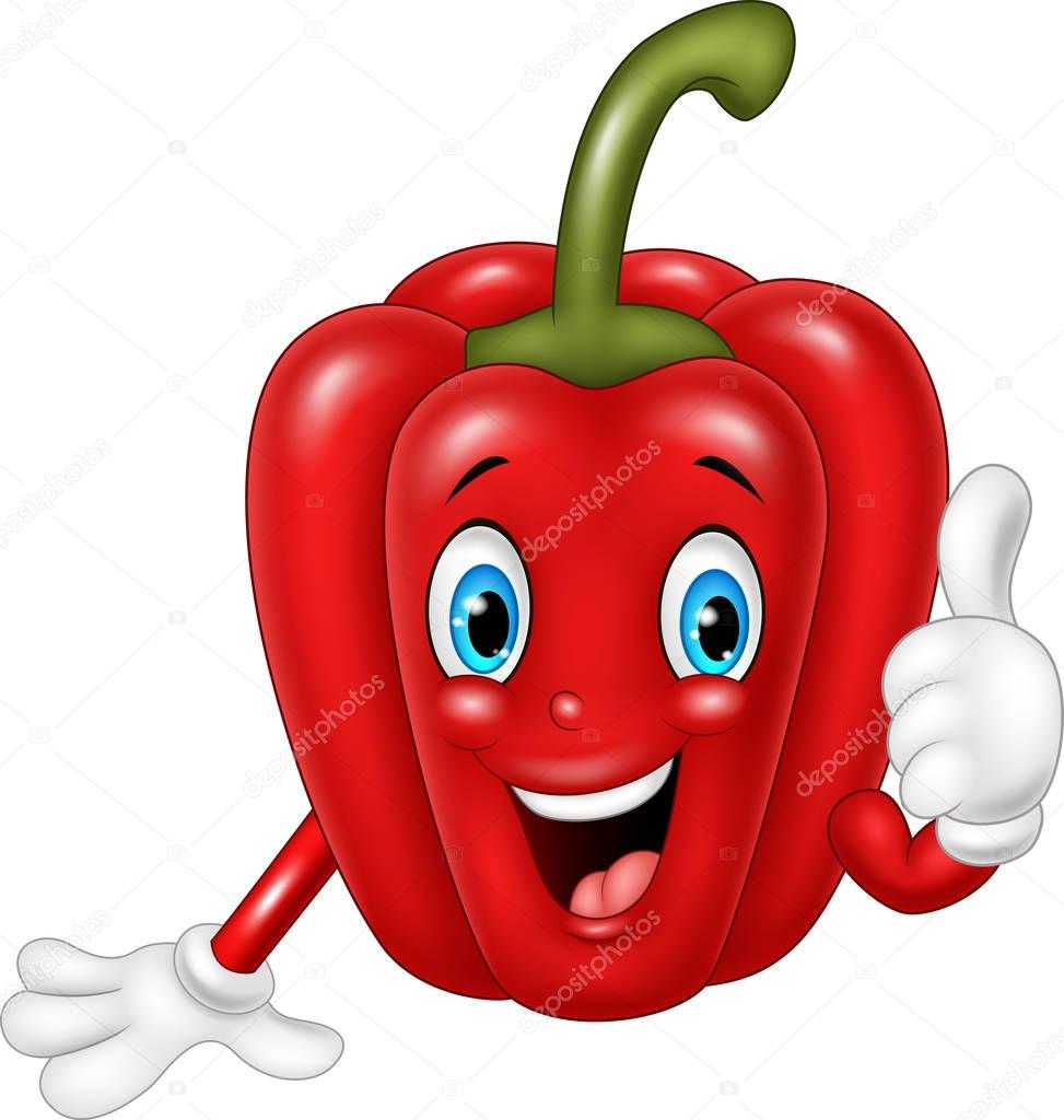 Dibujos animados pimentón dando pulgares hacia arriba Vector de Stock ...