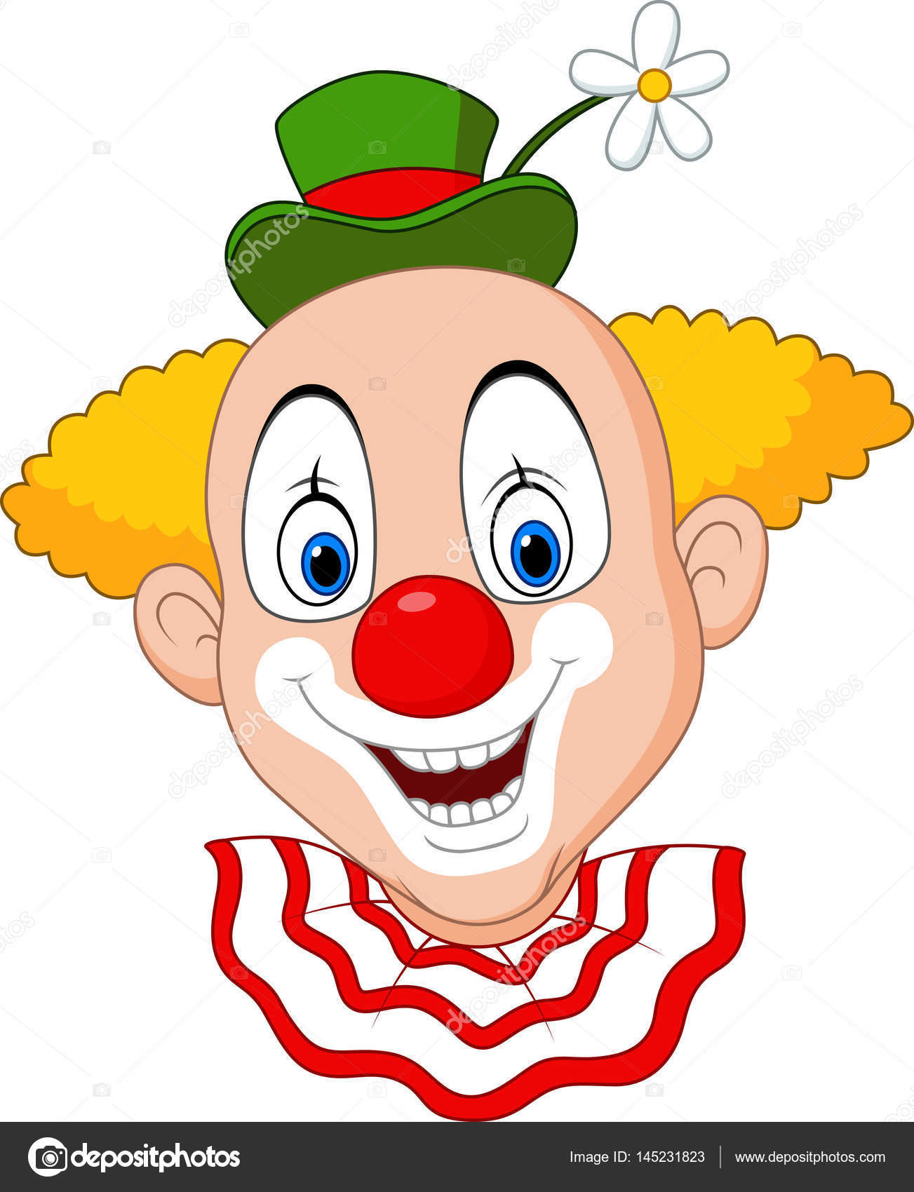 Cartoon happy clown head Stock Vector by ©tigatelu 145231823