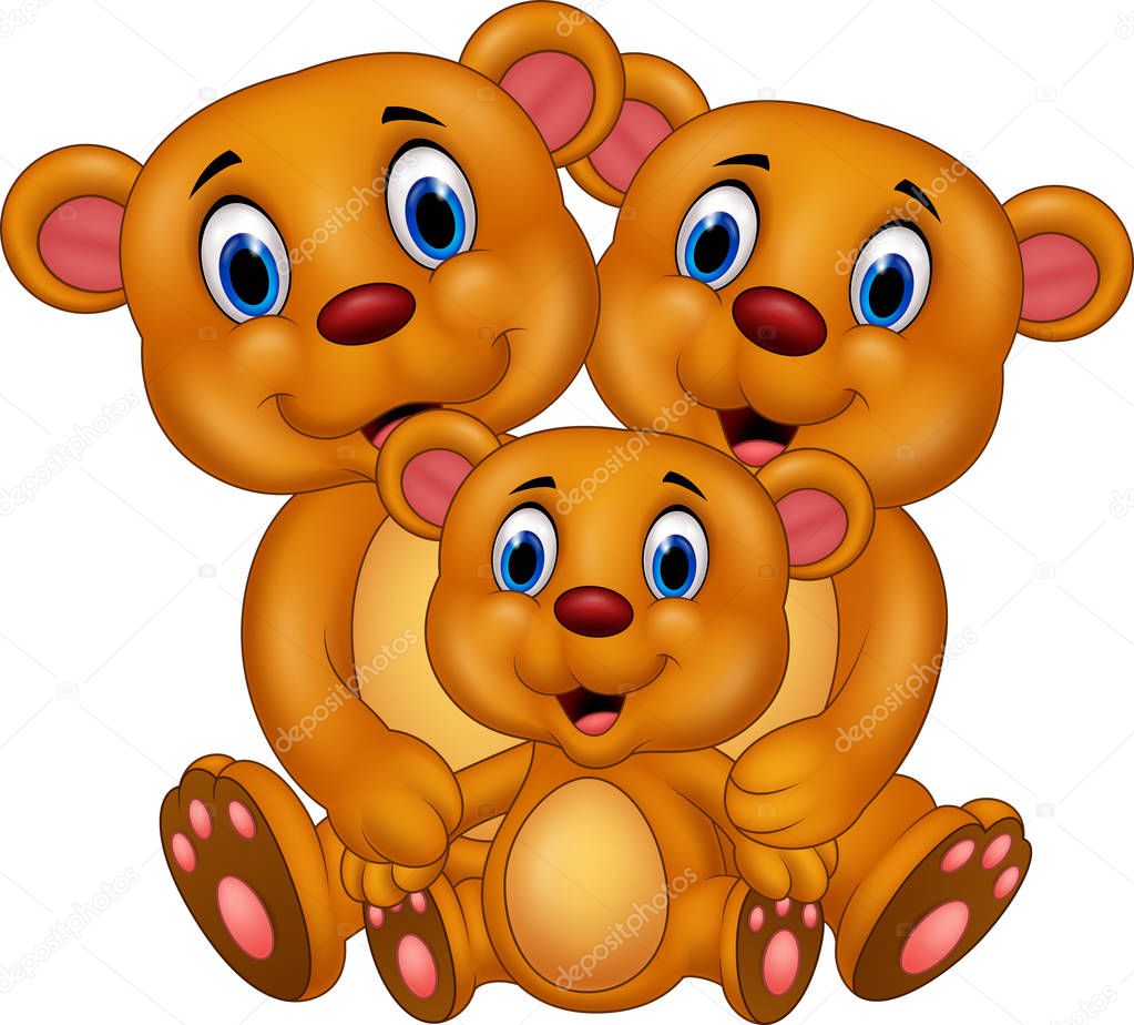 Dibujos animados marrón oso familia 2022