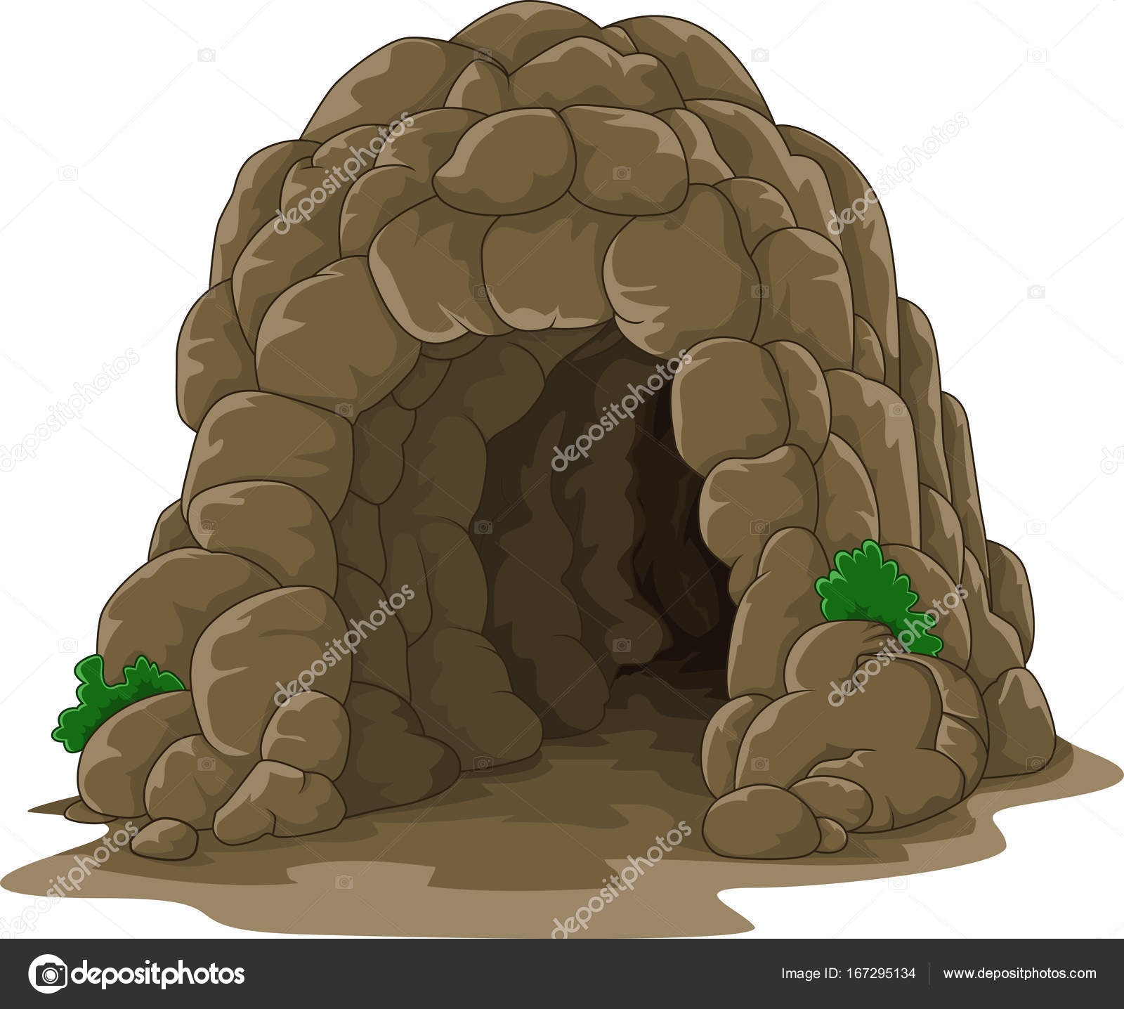 Cartoon cave isolated on white background Stock Vector Image by ...