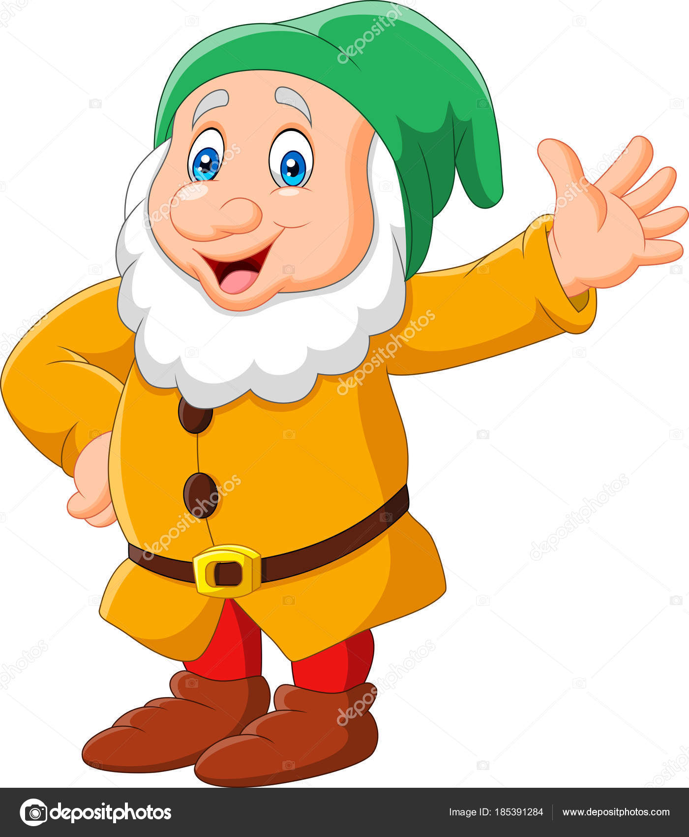 Happy Cartoon Dwarf Isolated White Background Stock Vector Image by ...