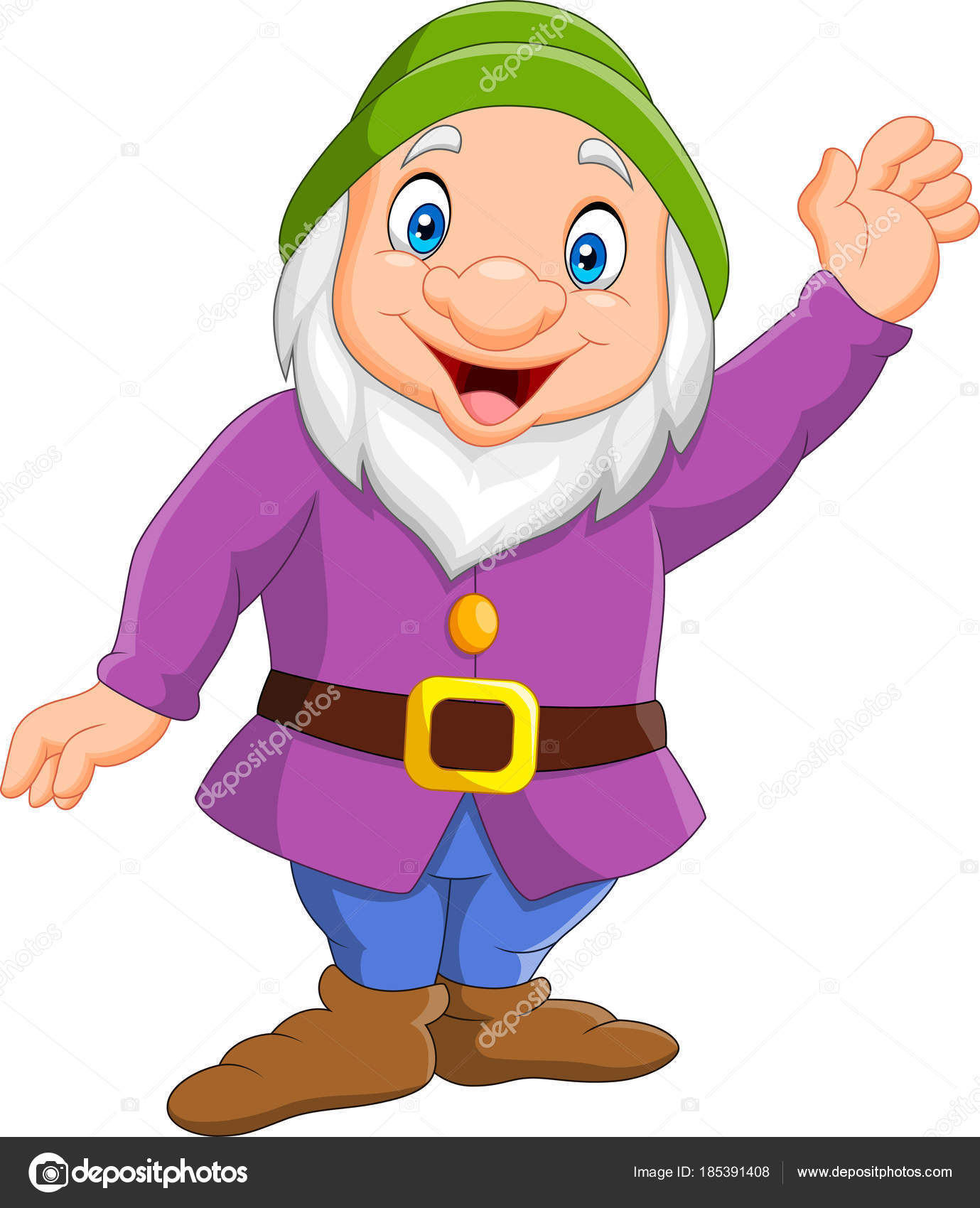 Happy Cartoon Dwarf Isolated White Background Stock Vector Image by ...