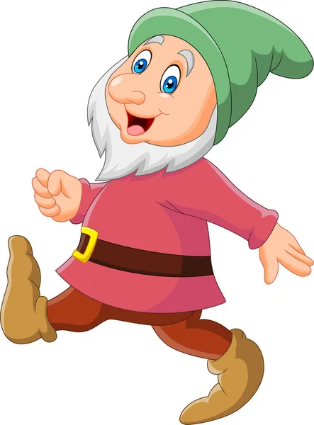 Happy Cartoon Dwarf Isolated White Background Stock Vector Image by ...