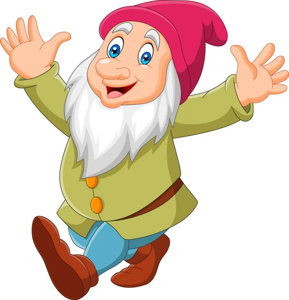 Happy Cartoon Dwarf Isolated White Background Stock Vector Image by ...