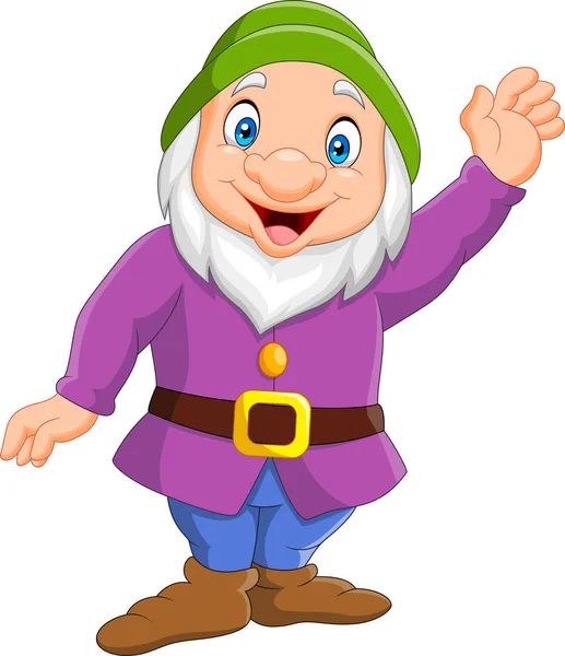 Happy Cartoon Dwarf Isolated White Background Stock Vector Image by ...