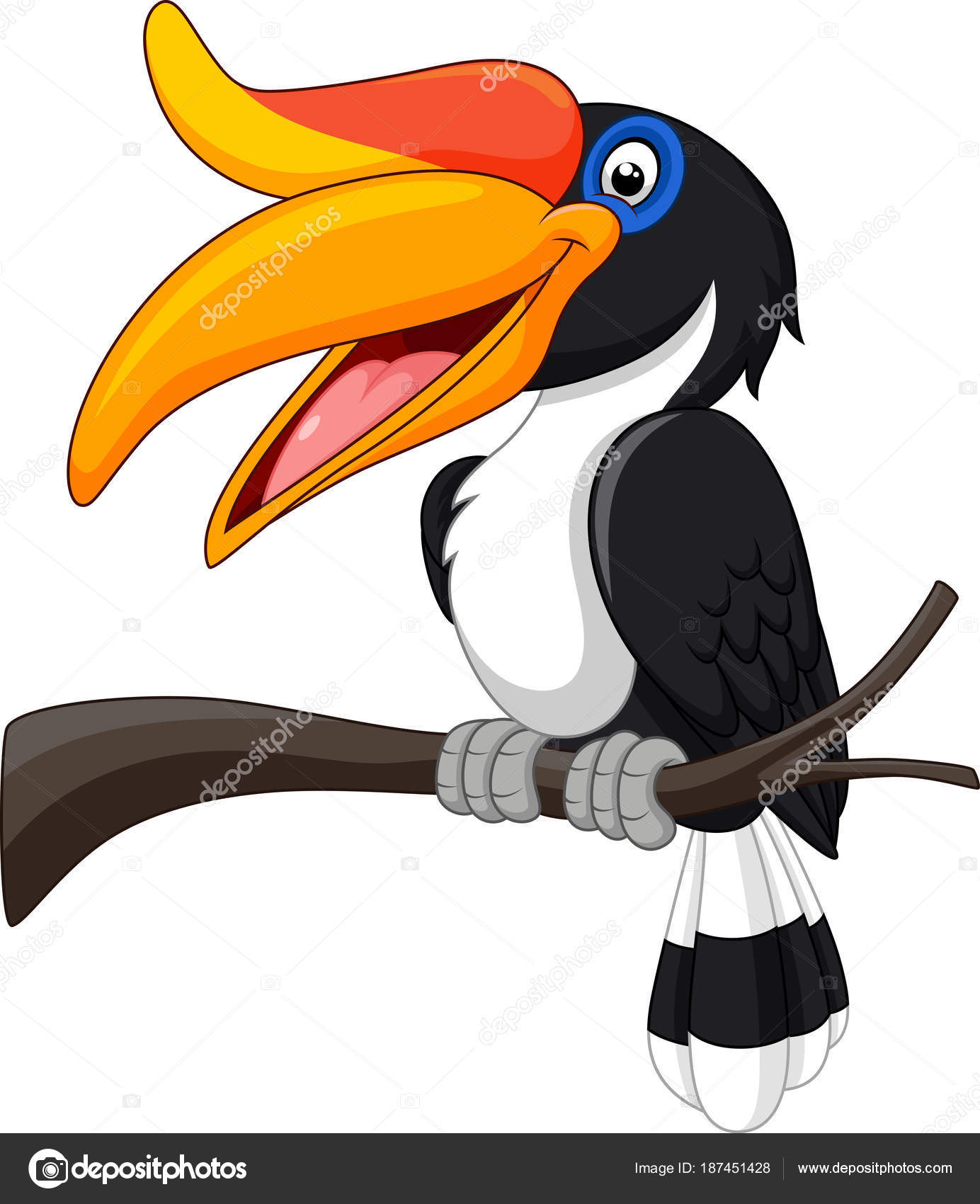 Vector Illustration Cartoon Hornbill Bird Stock Vector Image by ...