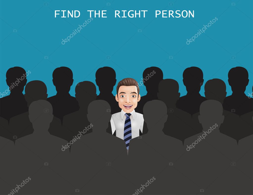 Ilustración vectorial de Encuentra la persona adecuada para el concepto ...