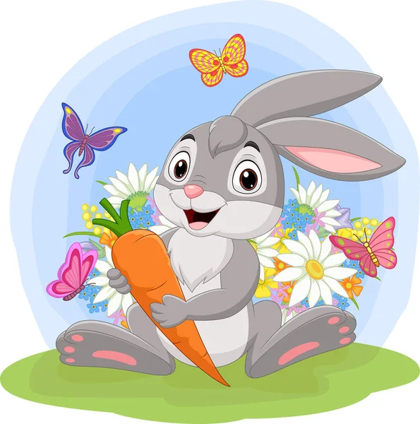Cute little rabbit holding a bouquet Stock Vector Image by ©tigatelu ...