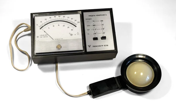Lux meter for measuring the intensity of light on a light background ...