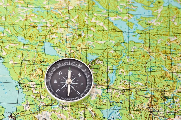 Travel destination Moscow Russia, map with compass — Stock Photo ...