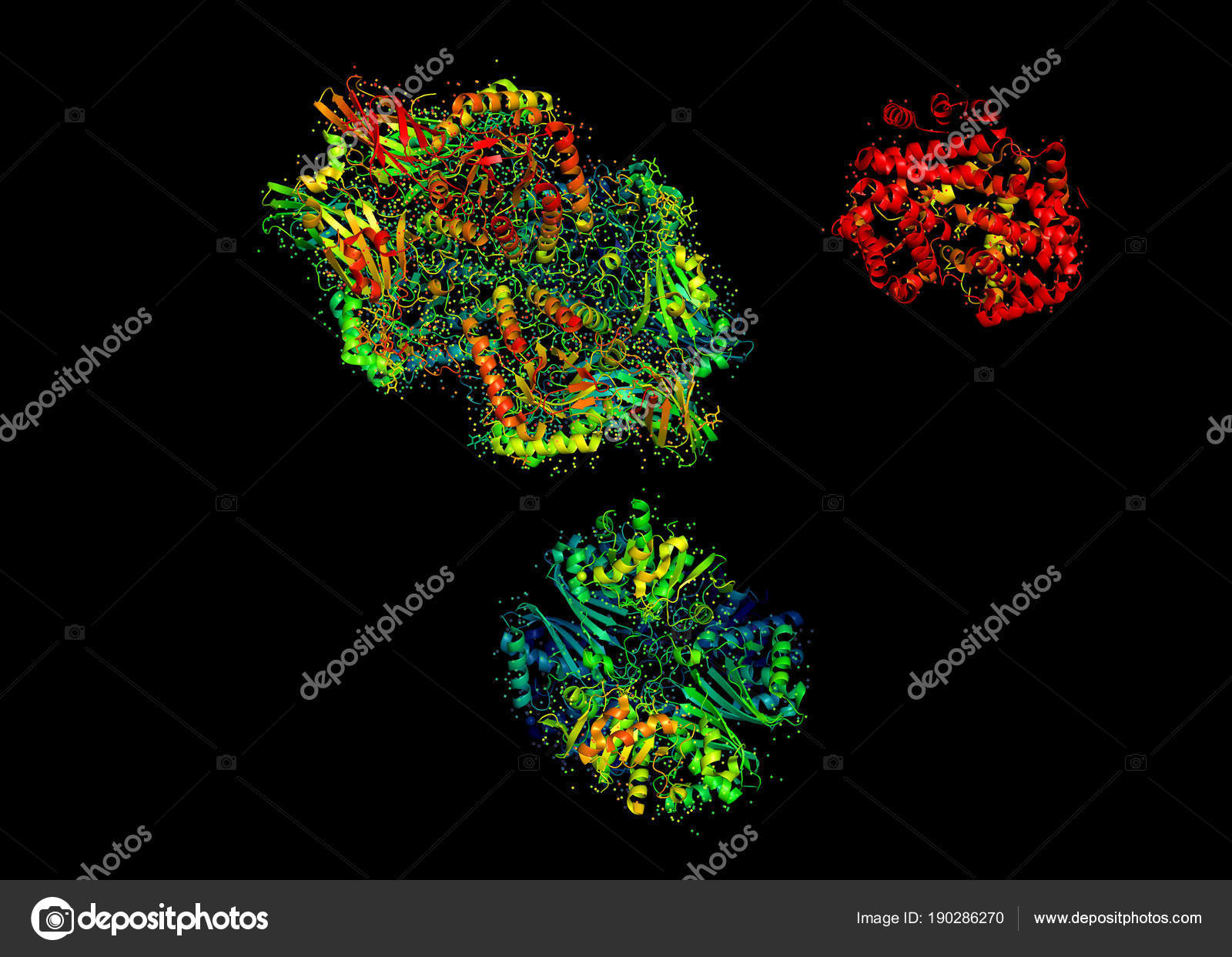 3D model of a protein molecule. — Stock Photo © sergunt #190286270