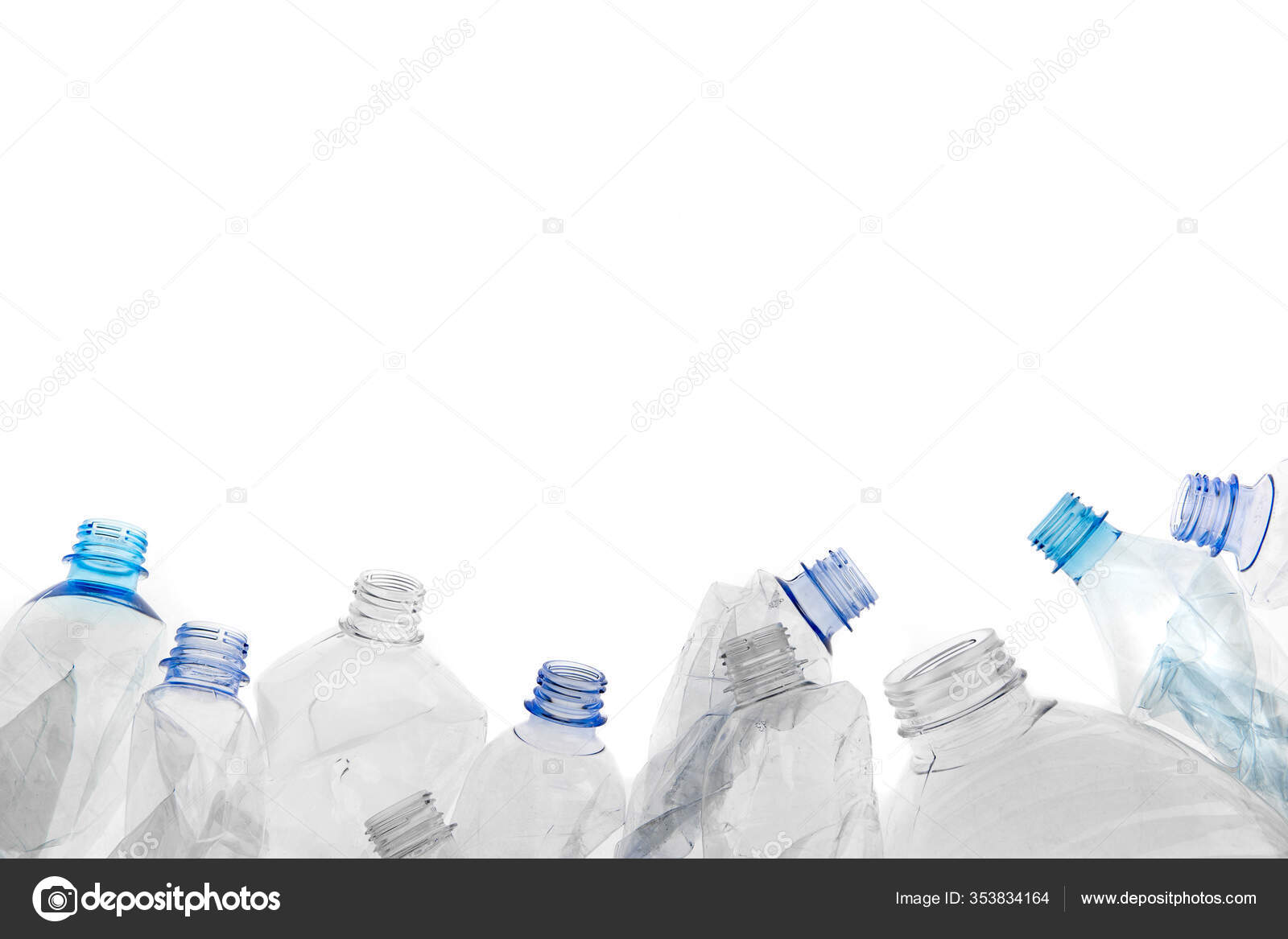 Empty Twisted Used Backlit Plastic Bottles Border Frame White ...