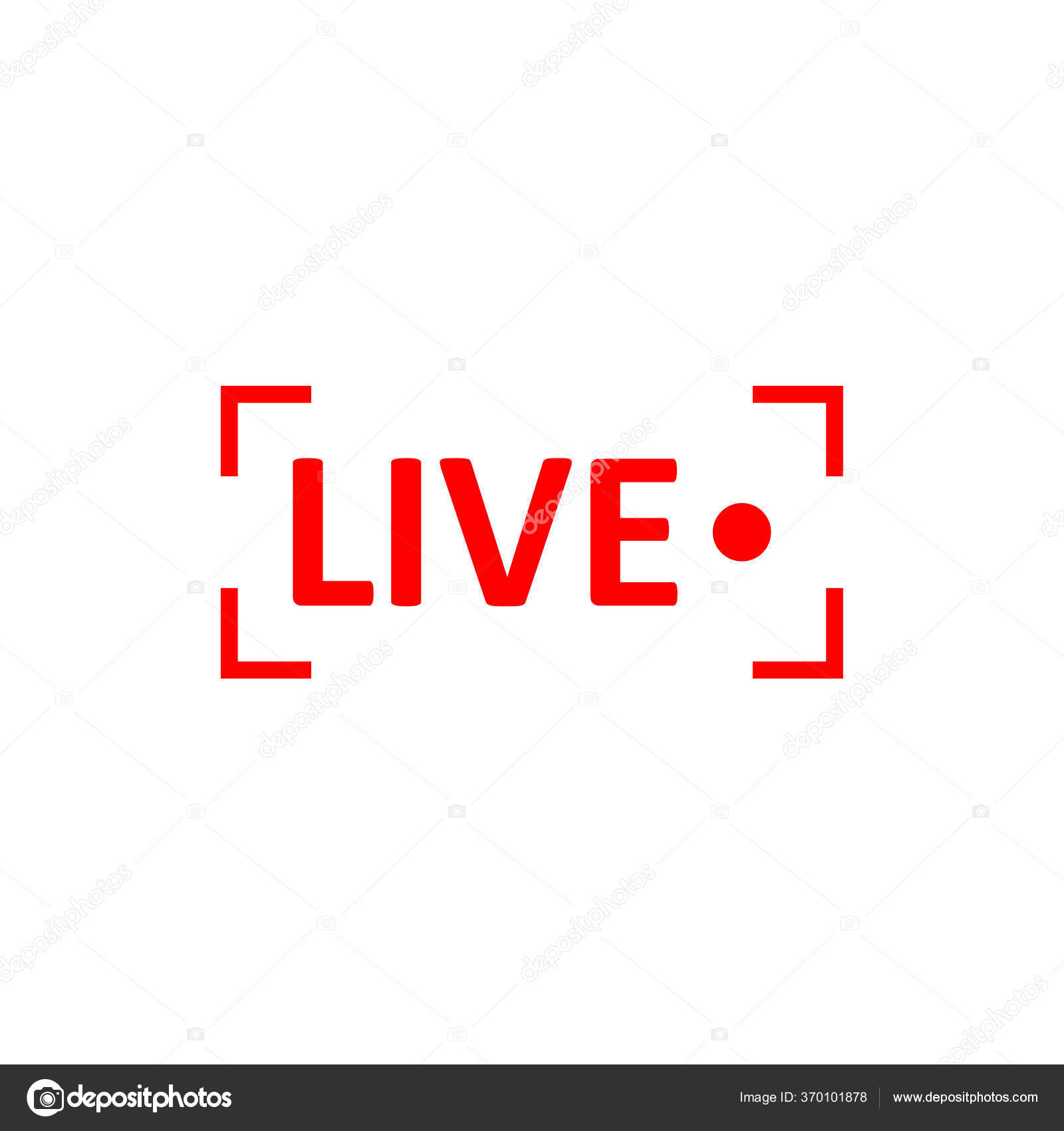 Live Stream Sign Red Symbol Button Live Streaming Broadcasting Online ...
