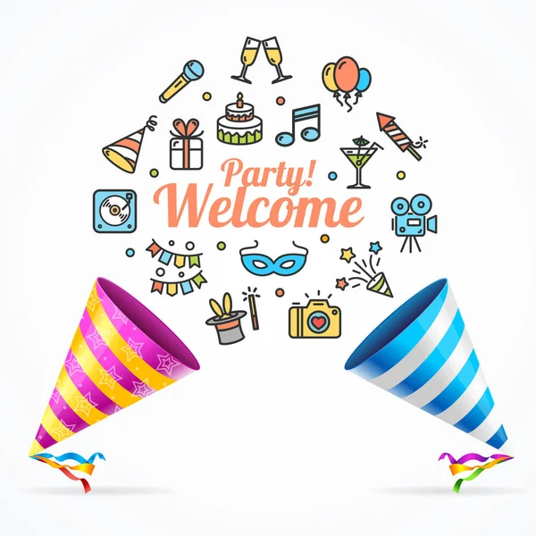 Welcome party Vector Images | Depositphotos