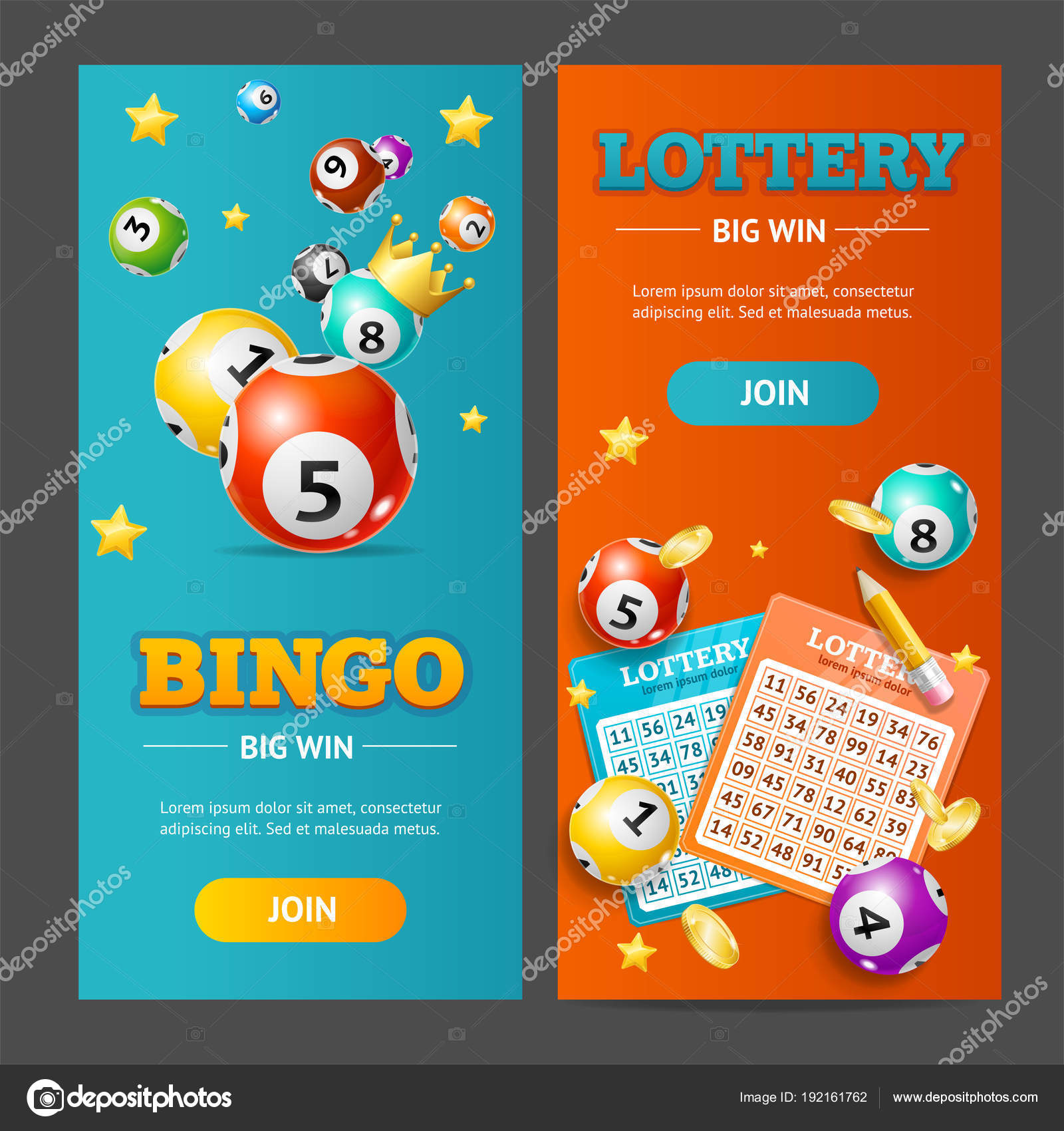 Realistic Lotto Banner Vertical Set. Vector Stock Vector Image by ...