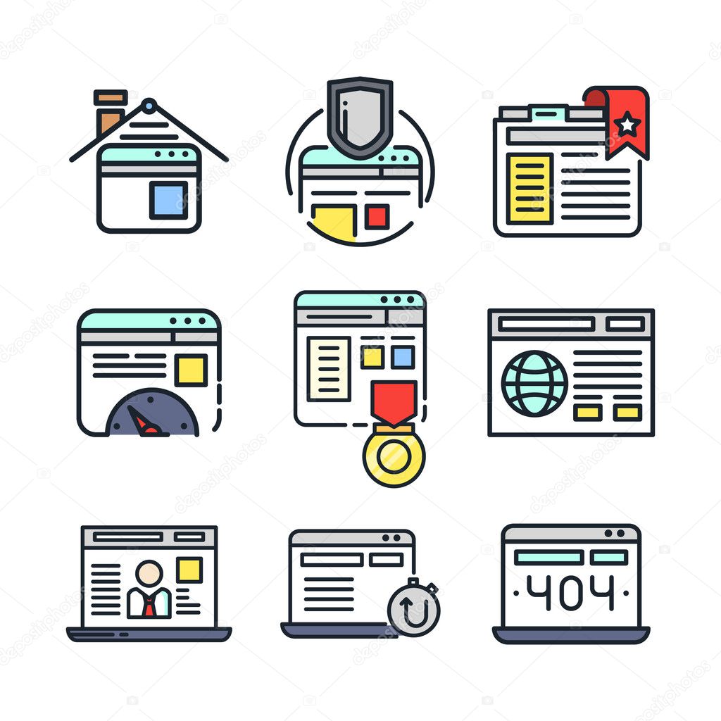 Website icon set color Stock Vector by ©indomercy2012 127735024