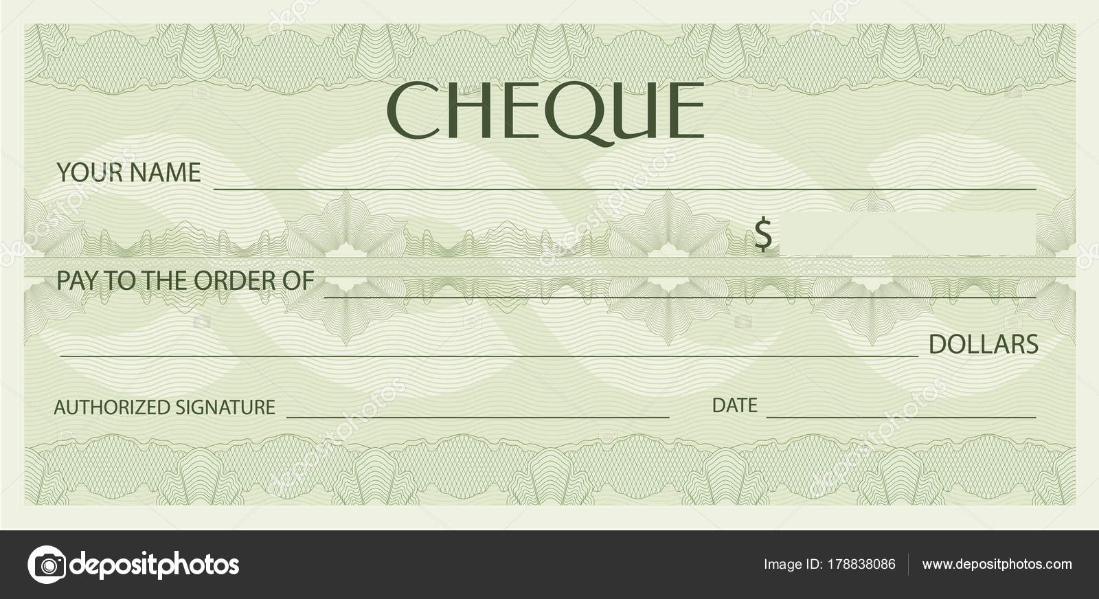 Check Scheck Scheckvorlage Guilloché Muster Mit Wasserzeichen ...