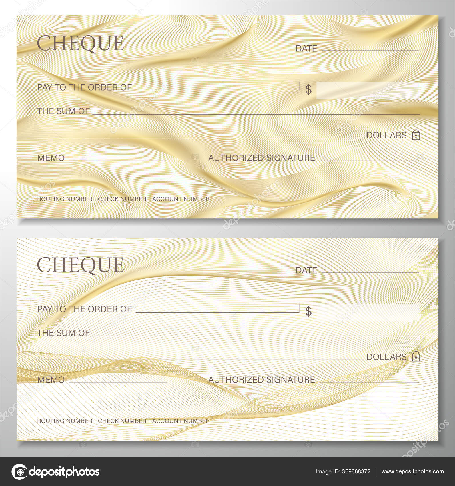 Image vectorielle Chèque Chèque Modèle Chequebook Modèle Guilloché Avec ...