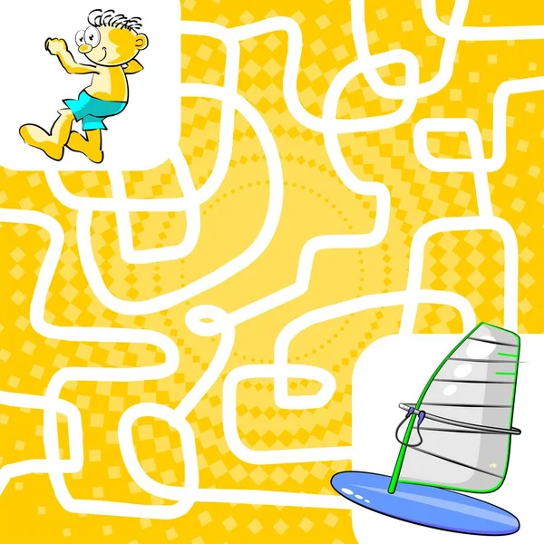 Game Children Maze Water Lilies Find Cheese Stock Vector Image by ...