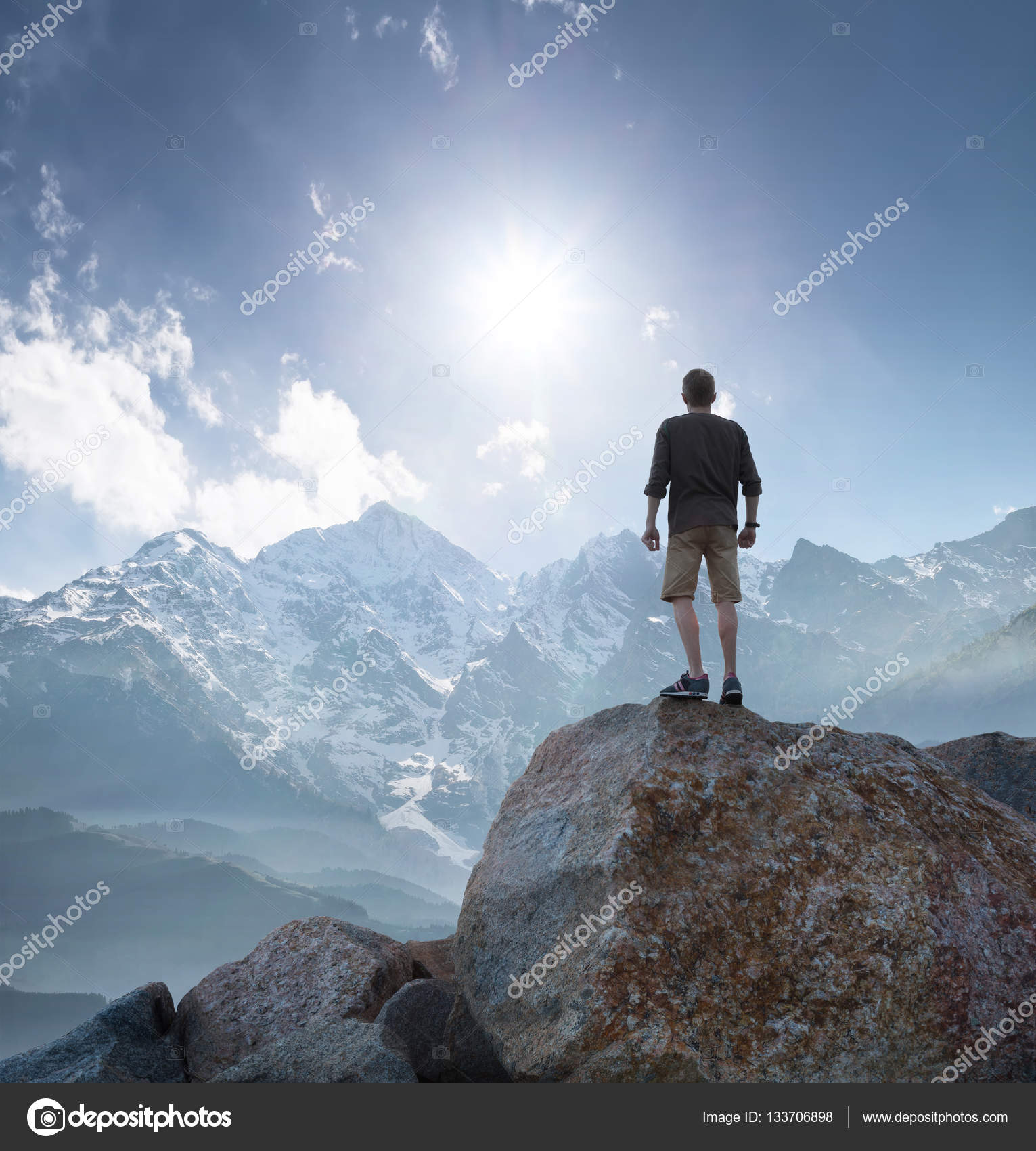 Man and Seascape during sunrise. Stock Photo by ©biletskiy_e 133706898