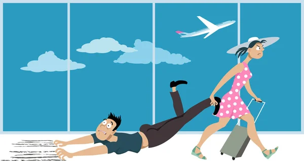 Car Dragging Person Clipart