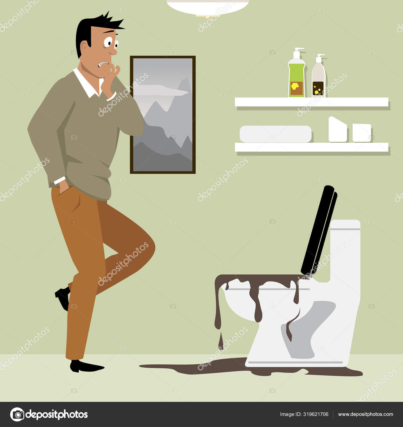 Clogged Toilet Clip Art