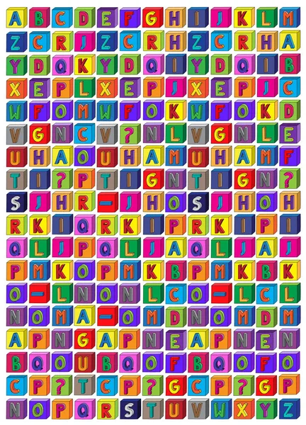 3D outline alphabet from letter A to Z in A4 Sheet Stock Vector by ...