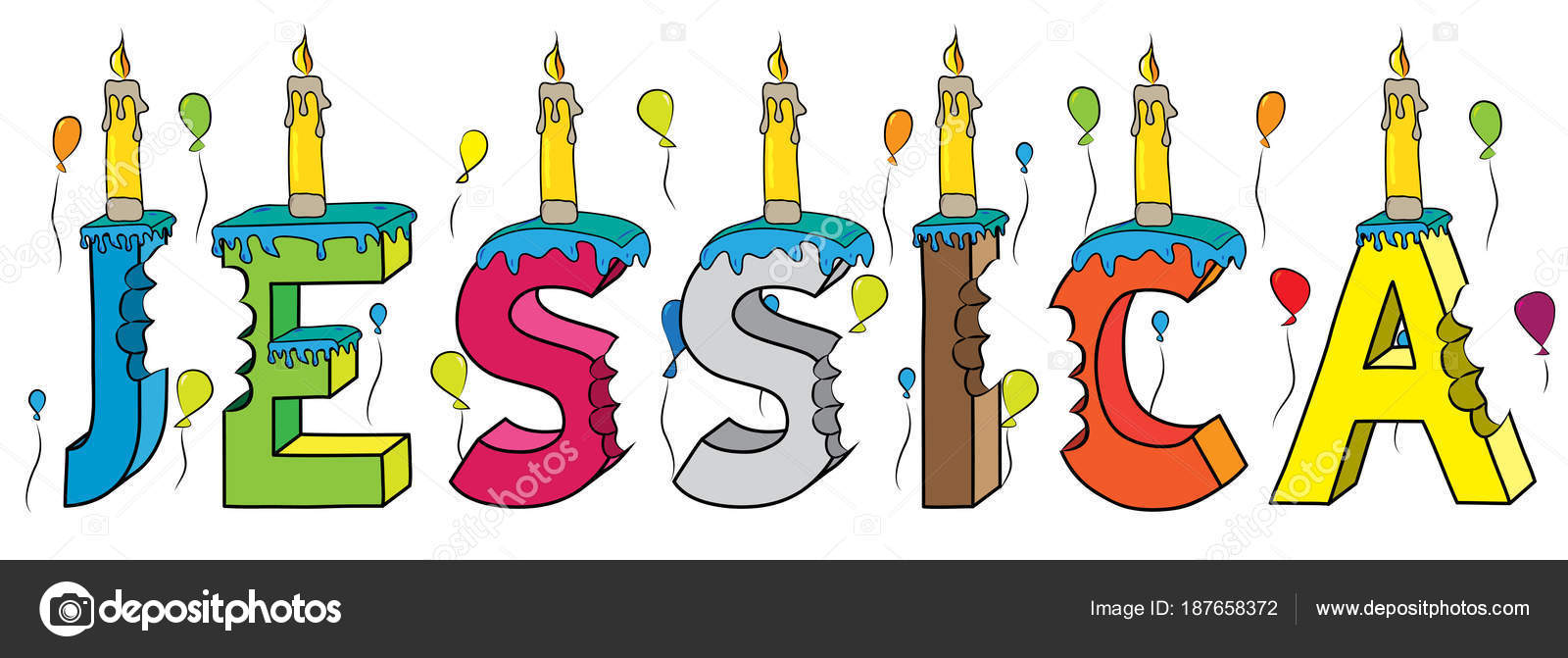 The Name Jessica In Bubble Letters